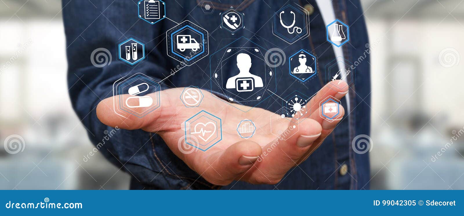 Businessman Using Modern Medical Interface 3D Rendering Stock ...