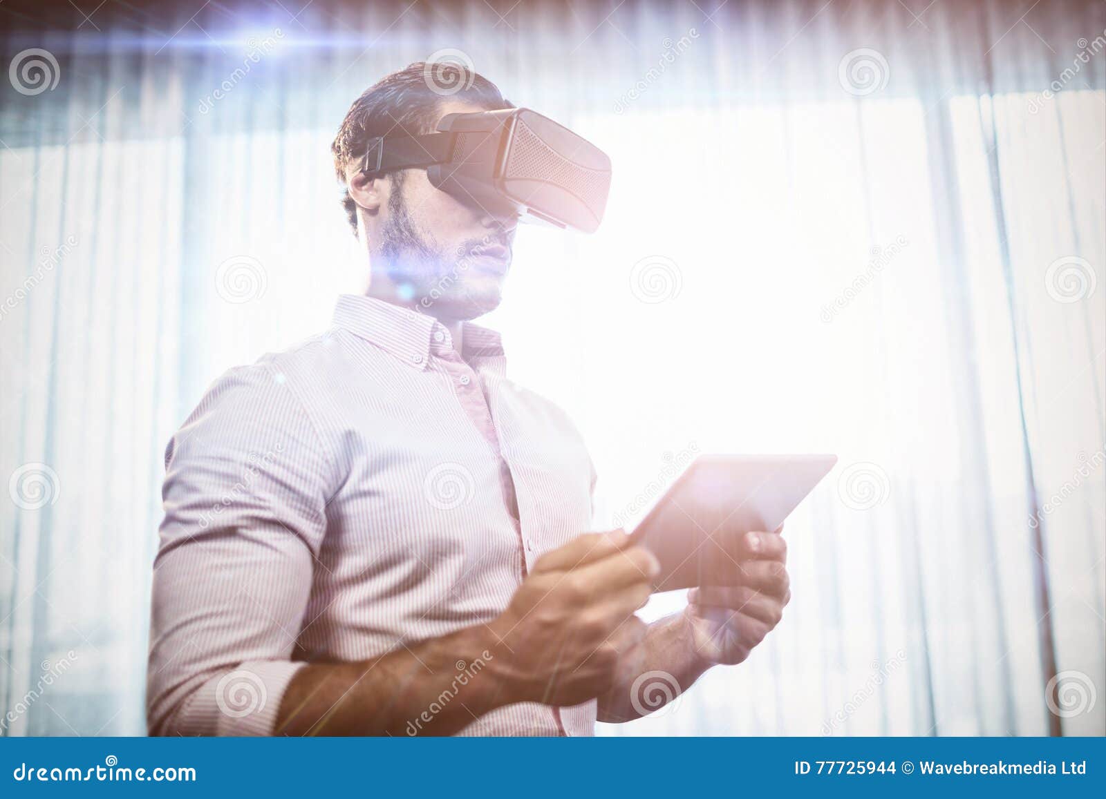 Businessman Using an Oculus Stock Photo - Image of cyberspace, classy ...