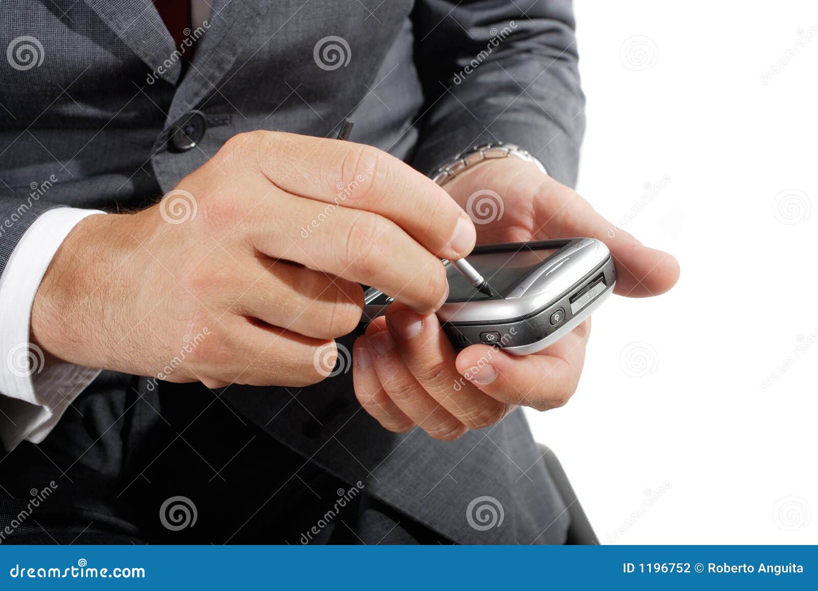 Businessman using pda stock photo. Image of screen, device - 1196752