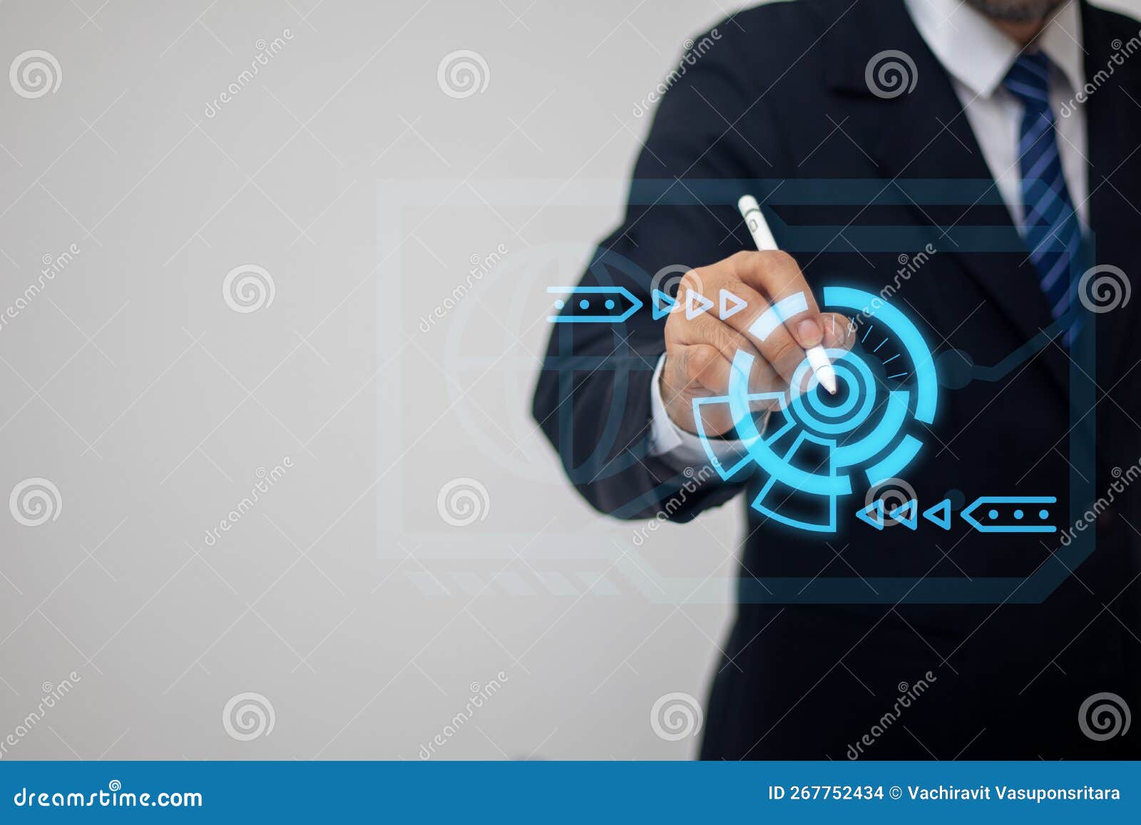 Businessman Using a Pen To Touch the Screen Technology Concept Stock ...