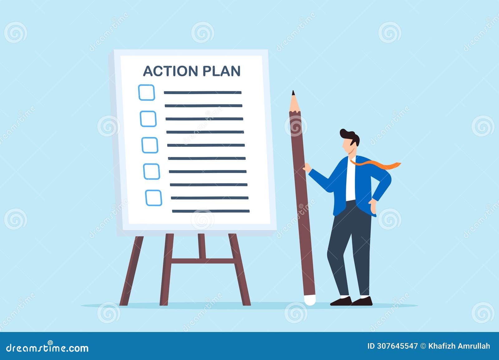 Businessman Using Pencil To Making Action Plan with Checklist on ...