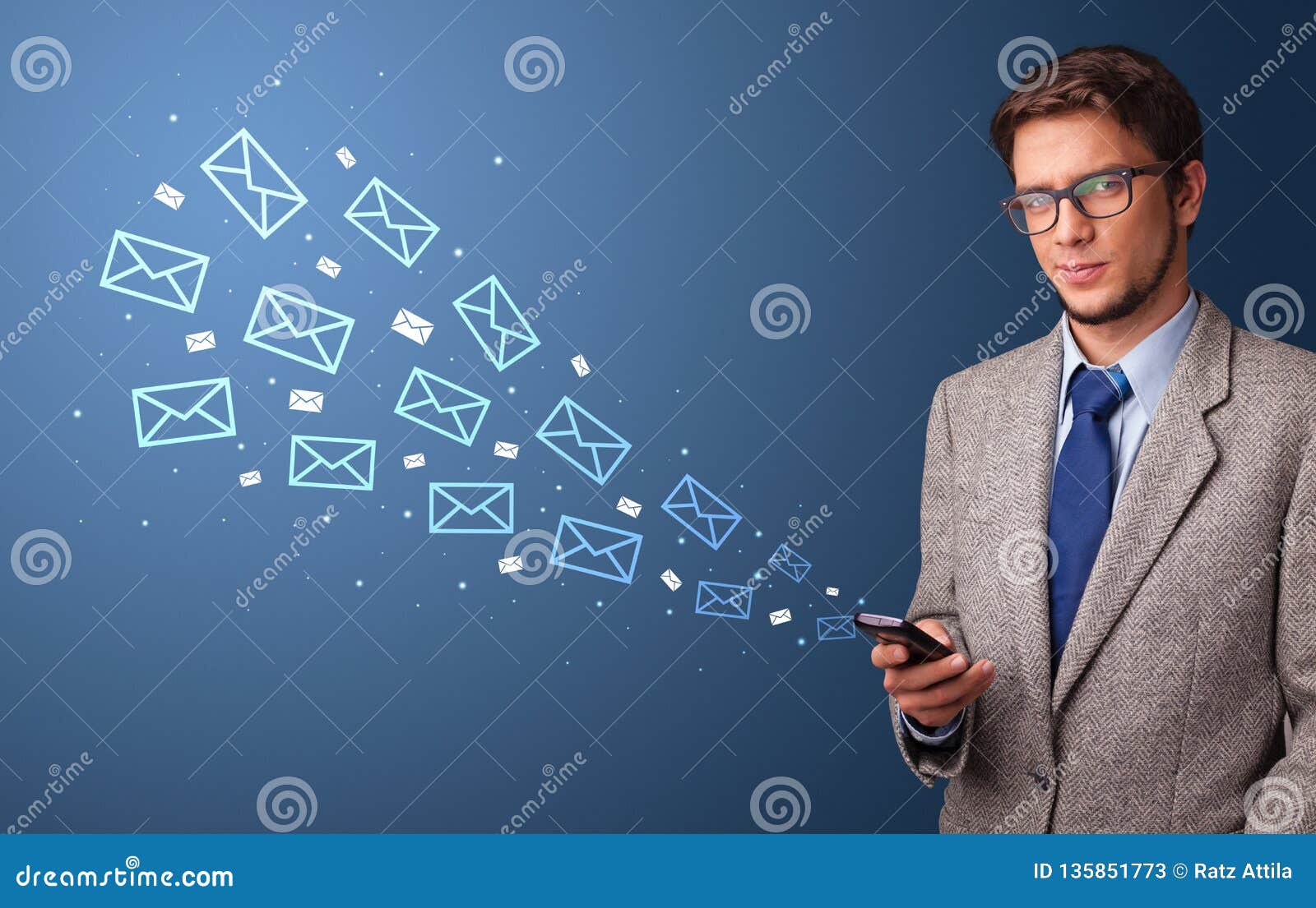 Businessman Using Phone with Mail Concept Around Stock Image - Image of ... Businessman Using Phone with Mail Concept Around Stock Image - Image of ...
