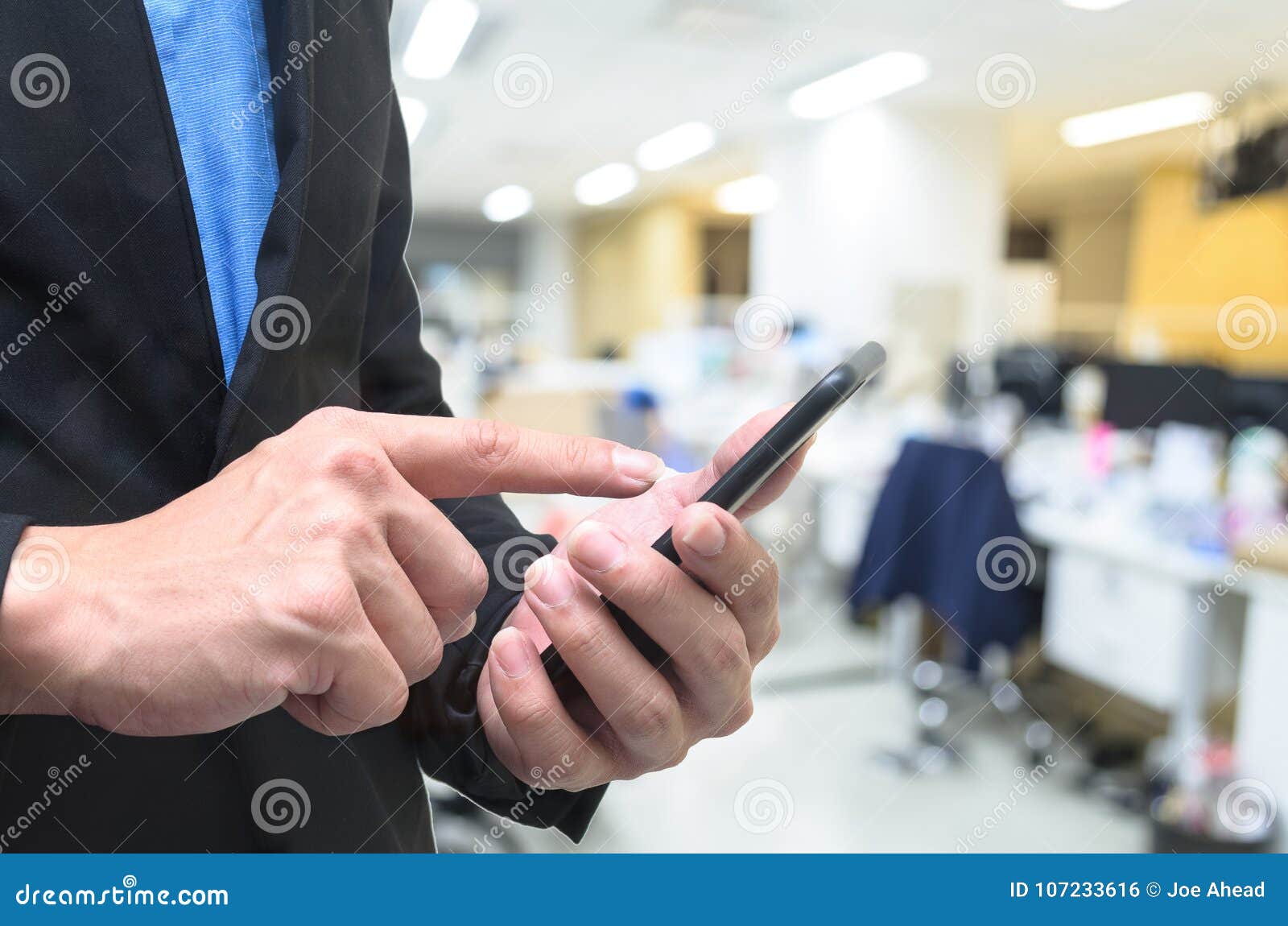 Businessman Using Phone in the Work Office. Stock Photo - Image of ...