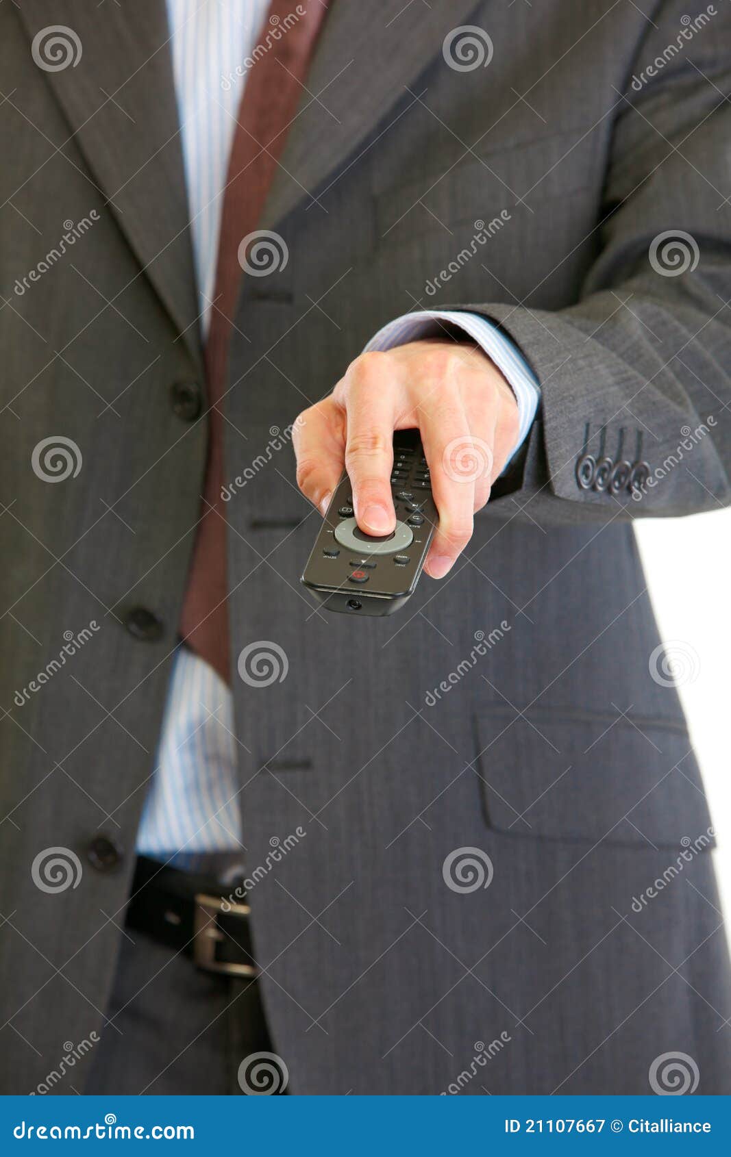 Businessman Using Remote Control. Closeup Stock Image - Image of ...