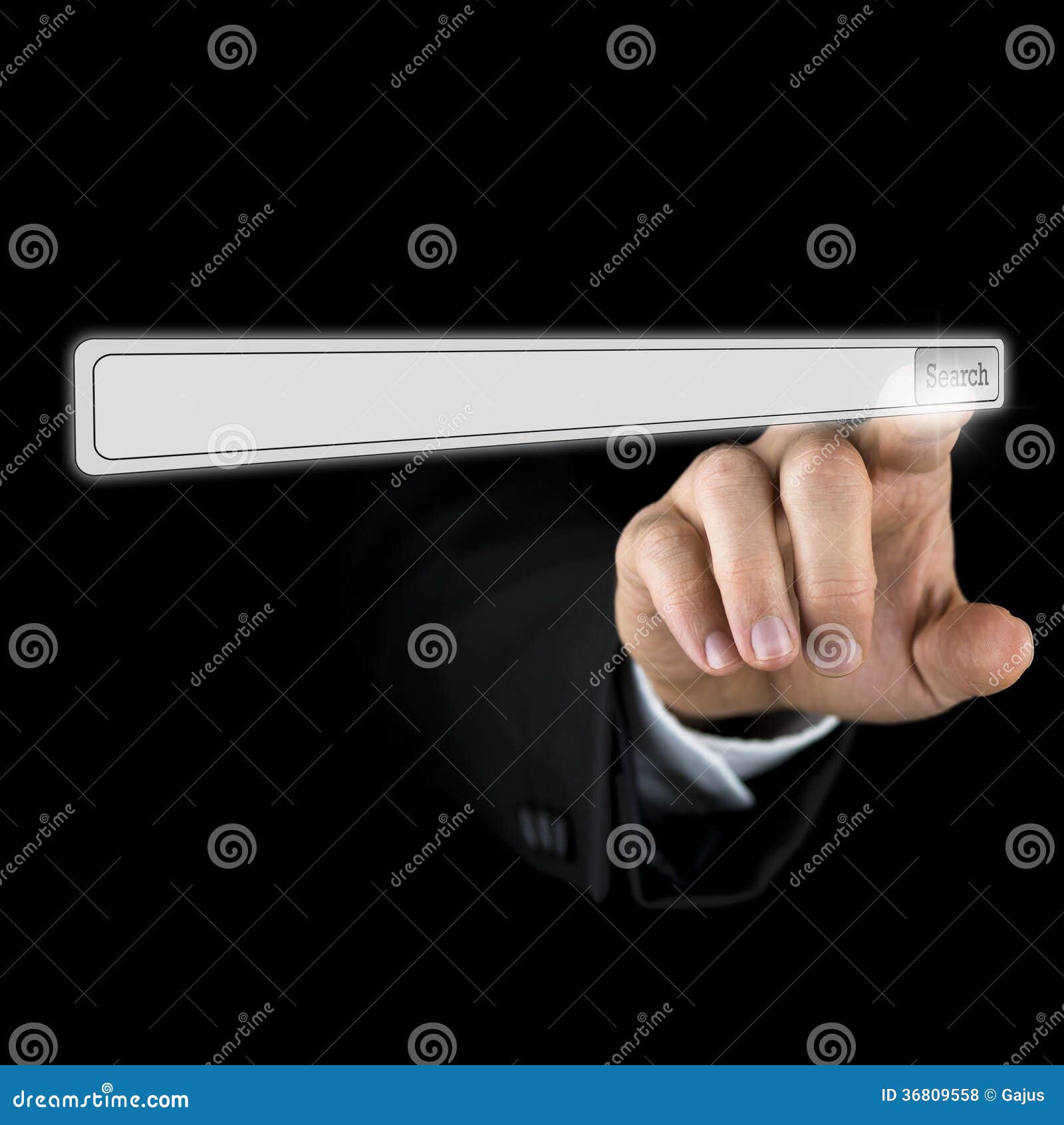 Businessman Using a Search Navigation Bar Stock Photo - Image of ...