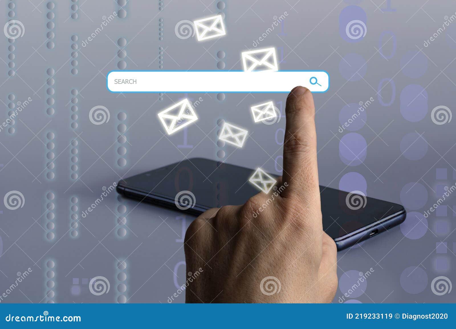 Businessman Using Searching Bar Page. Search for Information Data in ...