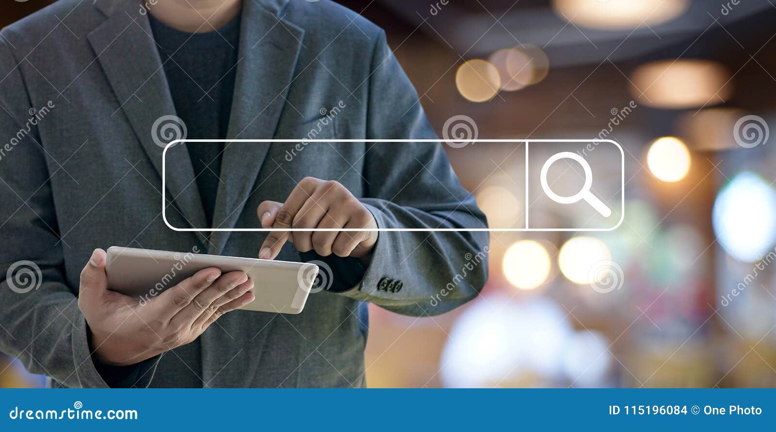 Businessman Using Searching Browsing Internet Internet of Things Stock ...