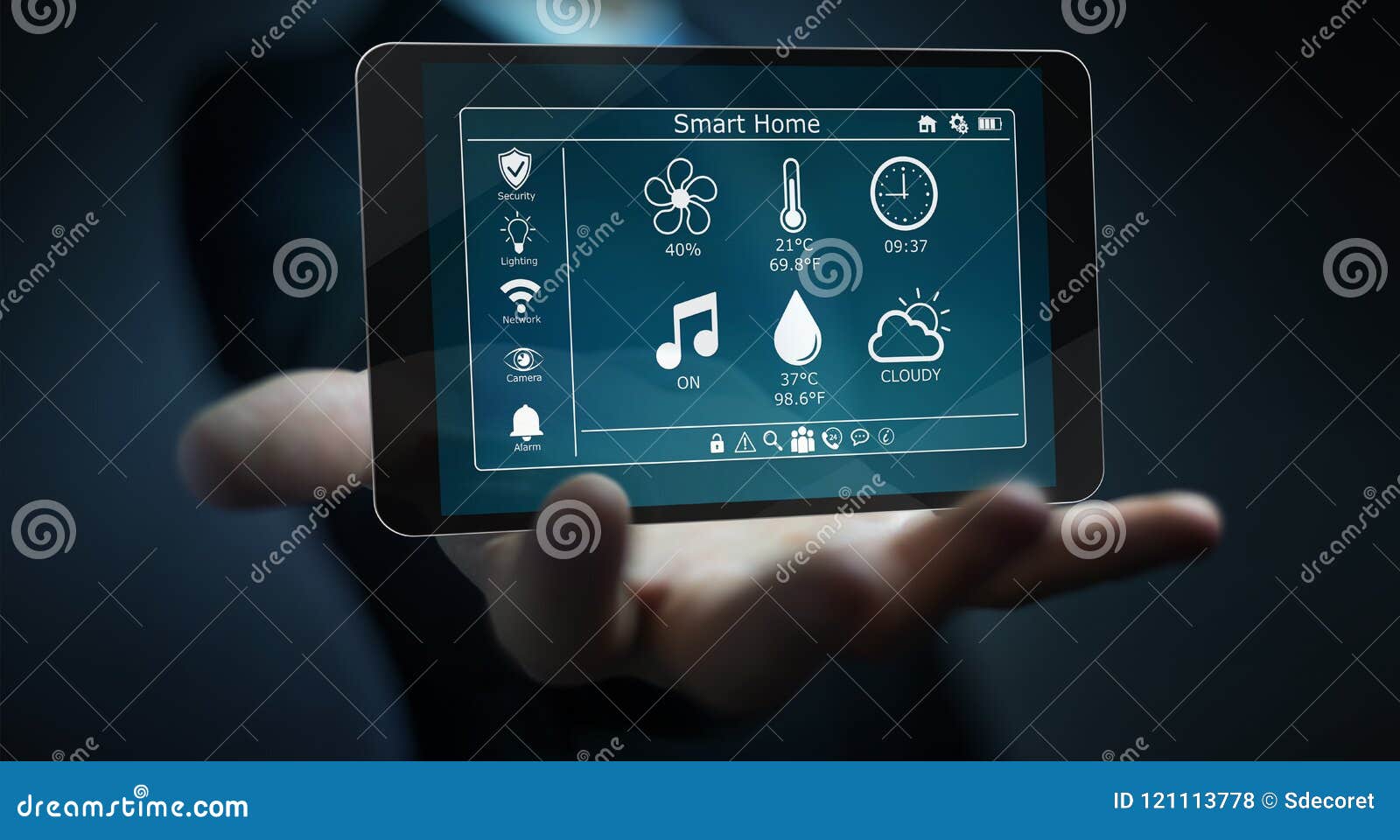 Smart Home Connection With Control Devices Icons. IOT Concept. System ...