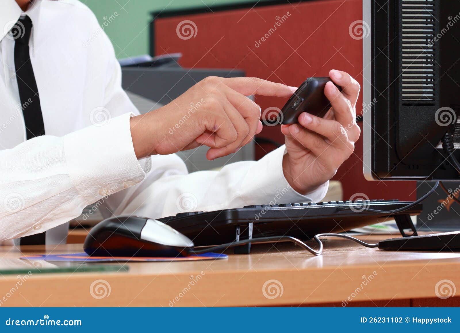 Businessman Using Smart Phone during Working Stock Photo - Image of ...