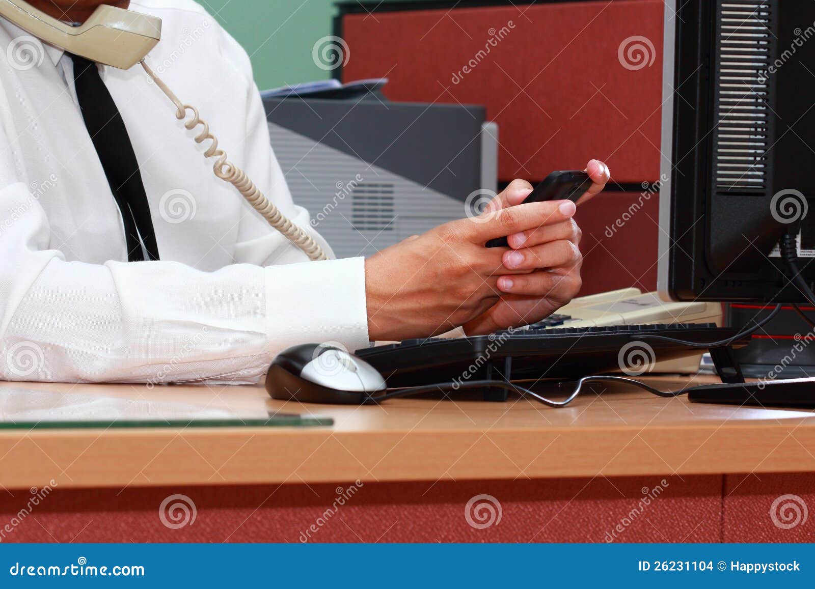 Businessman Using Smart Phone during Working Stock Photo - Image of ...