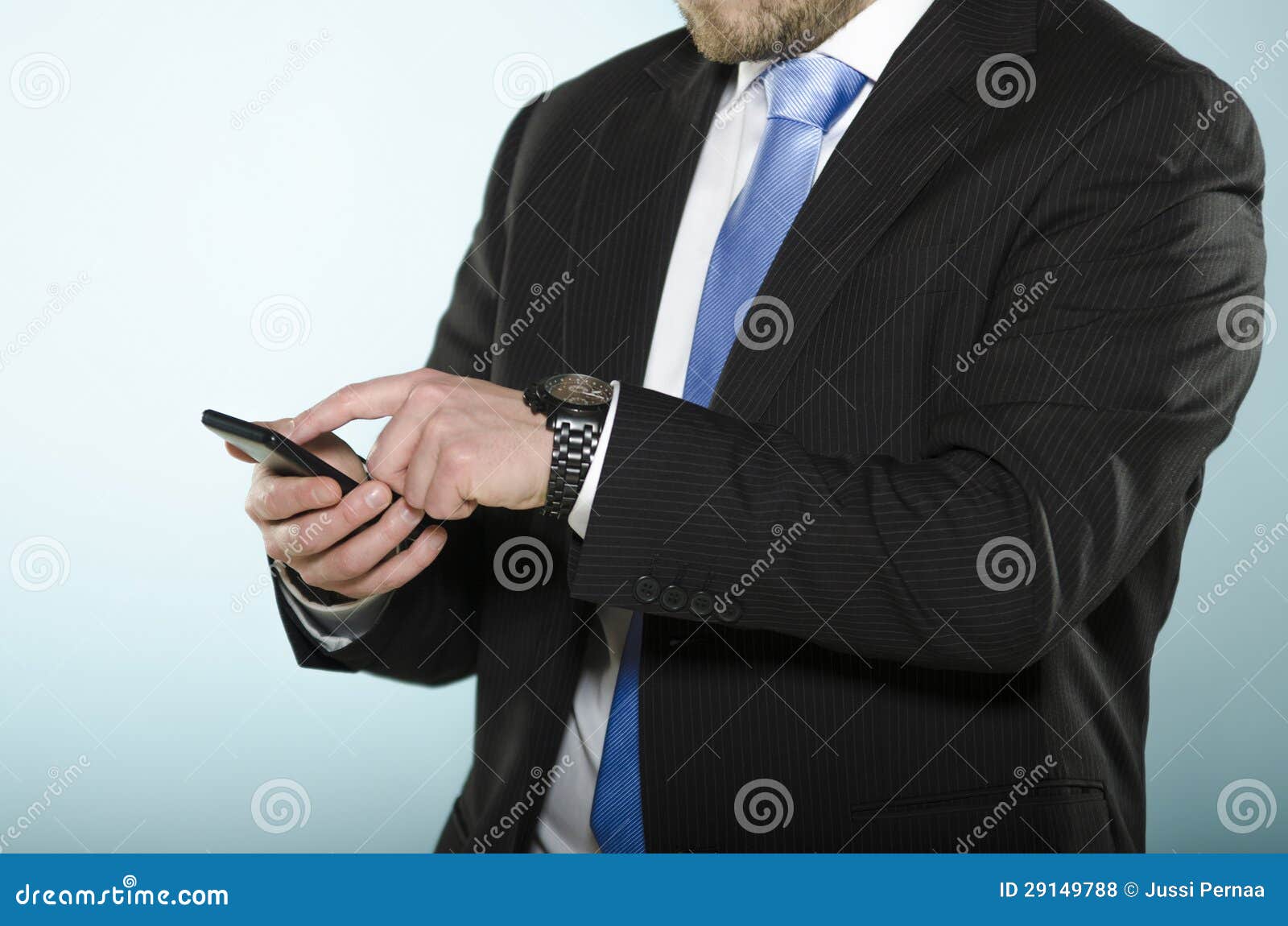 Businessman Using Smartphone. Stock Photo - Image of equipment, slim ...