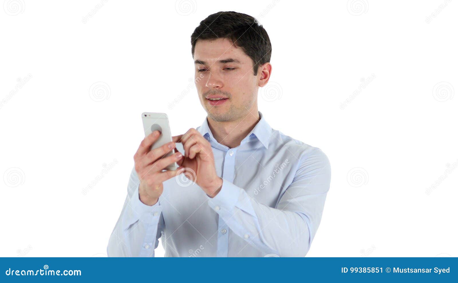Businessman Using Smartphone for Browsing Stock Image - Image of office ...
