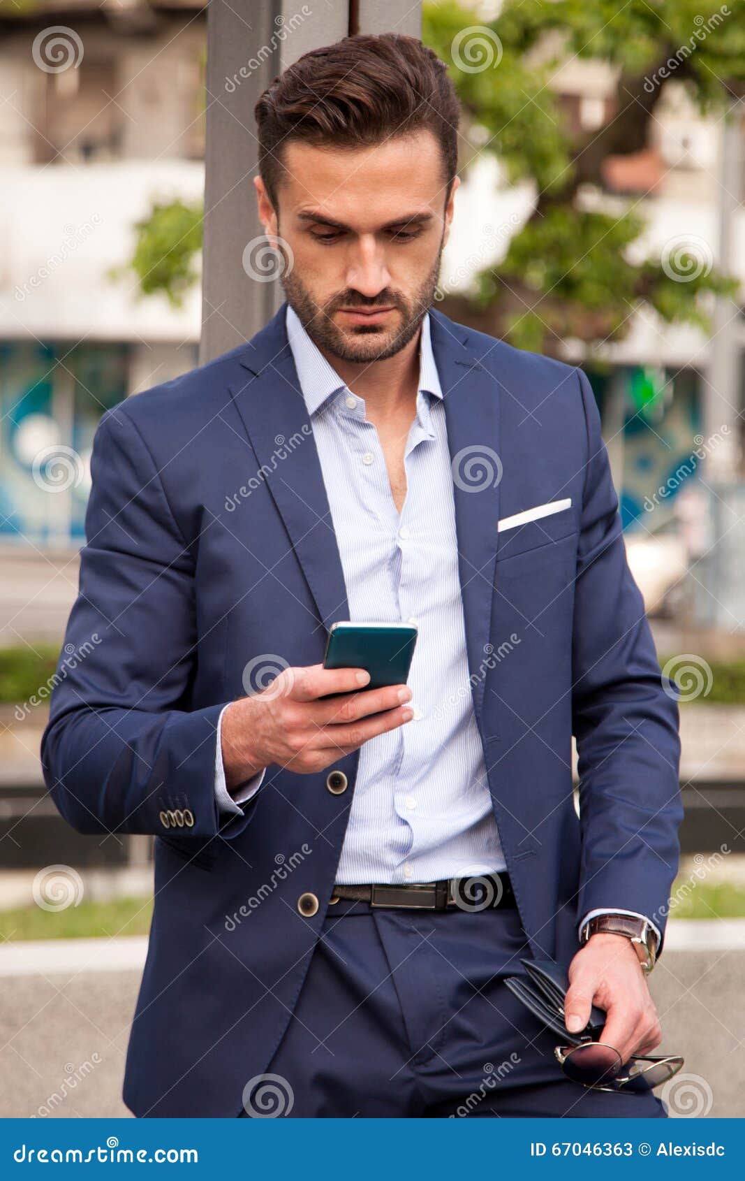 Businessman Using Smartphone Stock Image - Image of lifestyle ...