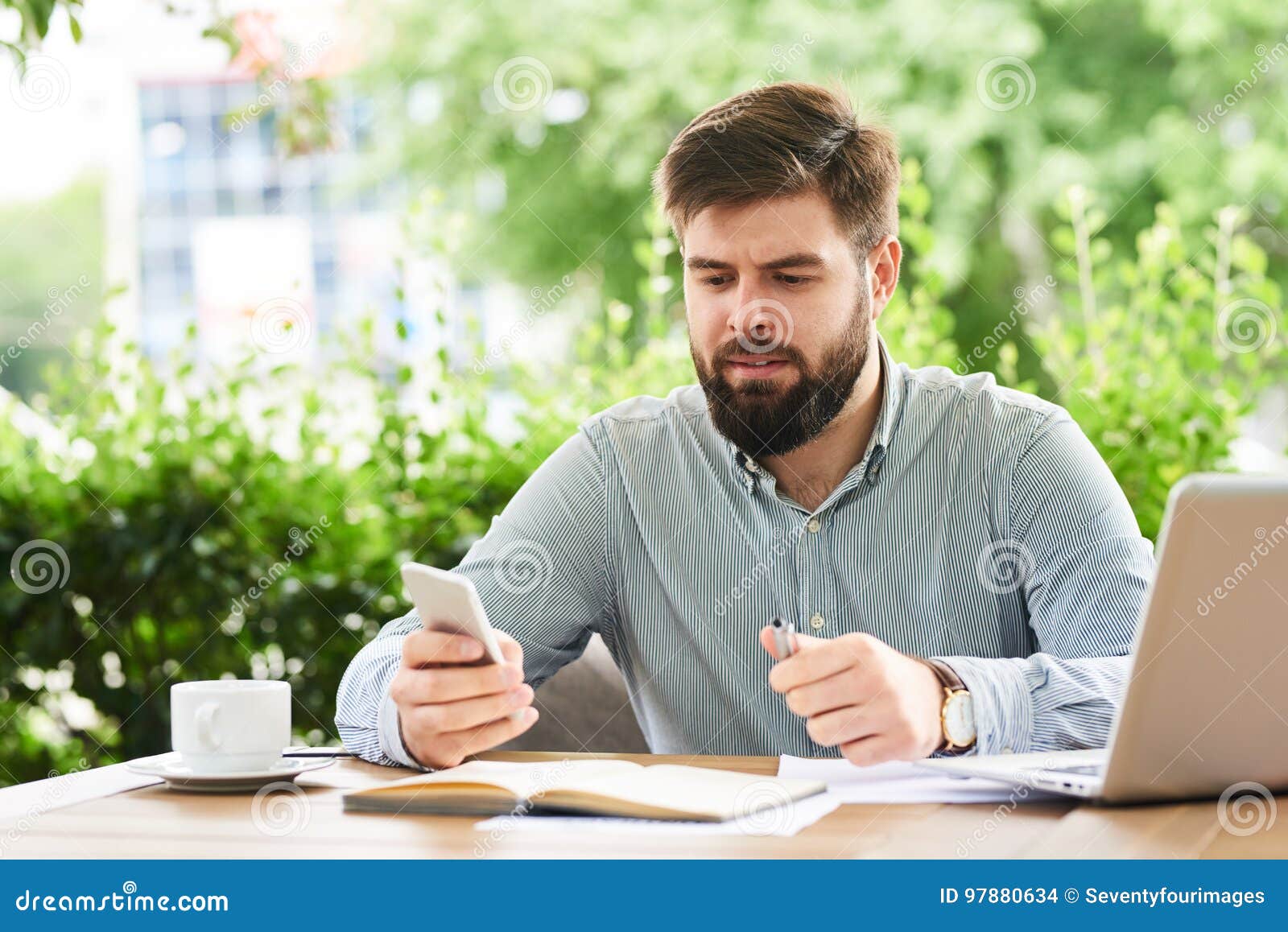 Businessman Using Smartphone for Work Stock Photo - Image of ...