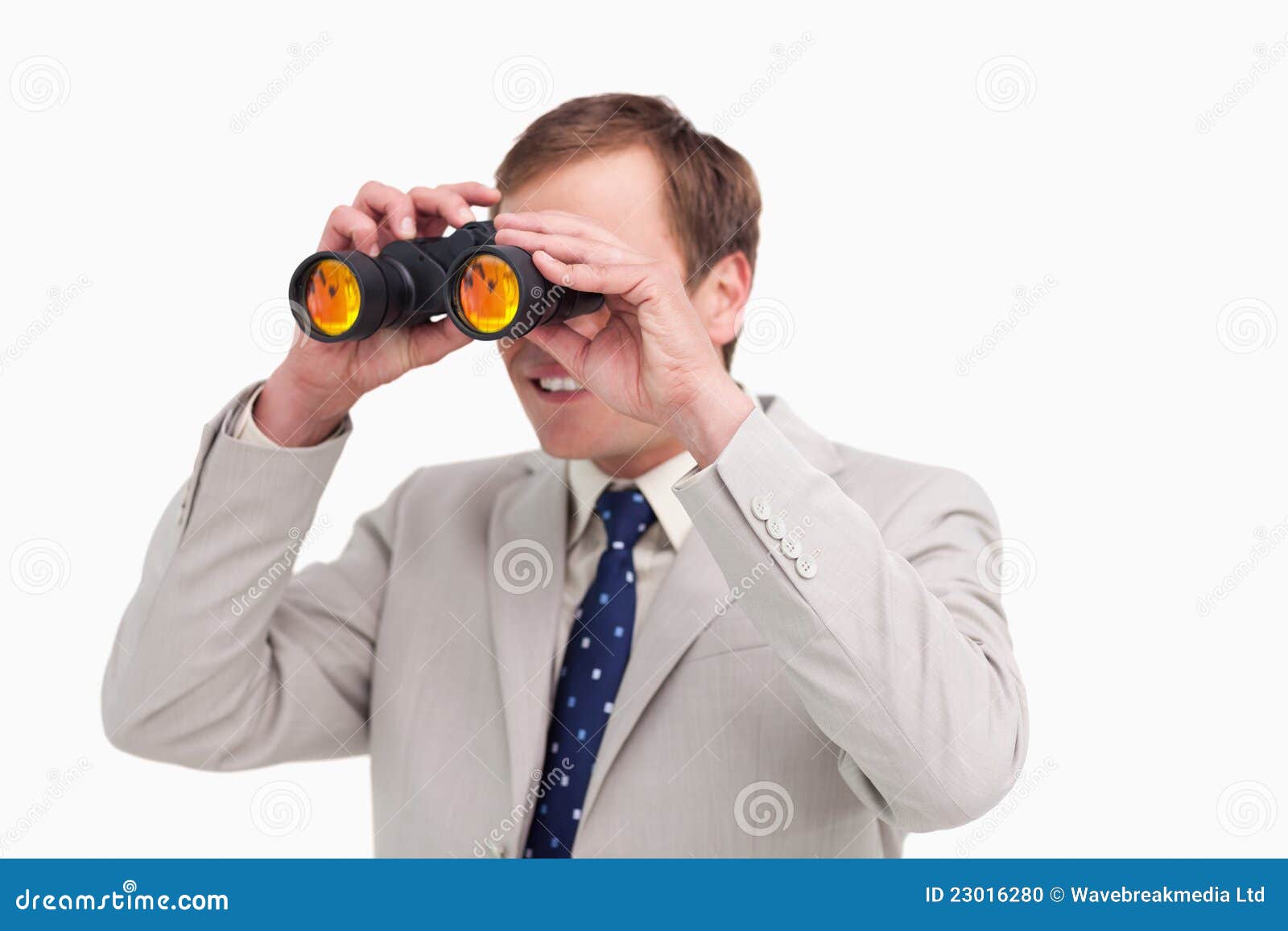Businessman Using Spy Glasses Stock Photo - Image of examine ...