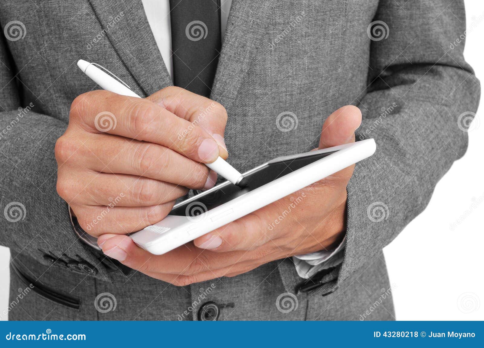 Businessman Using a Stylus Pen in His Tablet Stock Photo - Image of ...