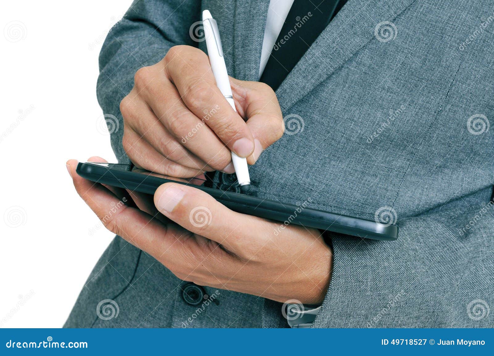 Businessman Using a Stylus Pen in His Tablet Stock Image - Image of ...