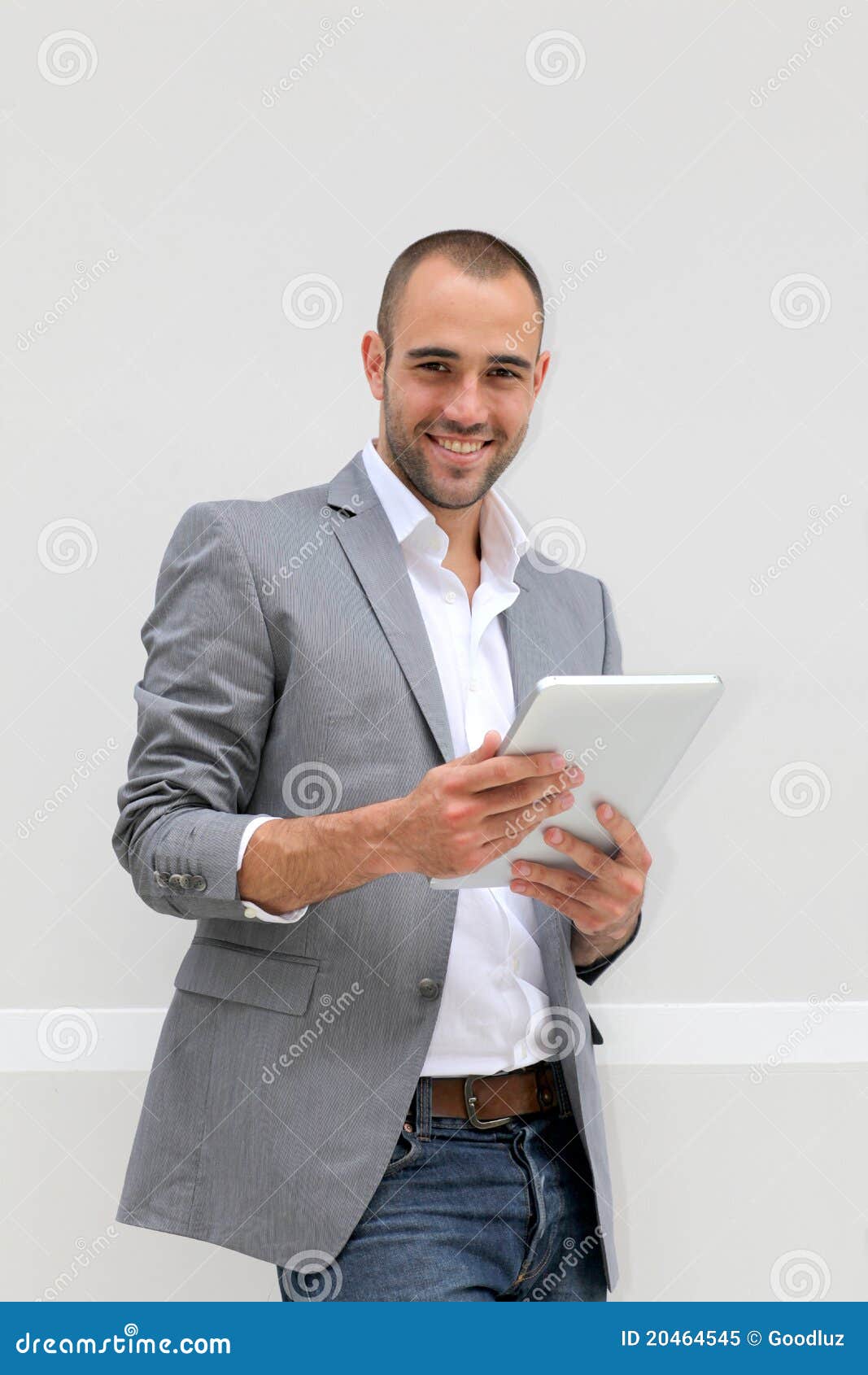 Businessman using tablet stock image. Image of lifestyle - 20464545