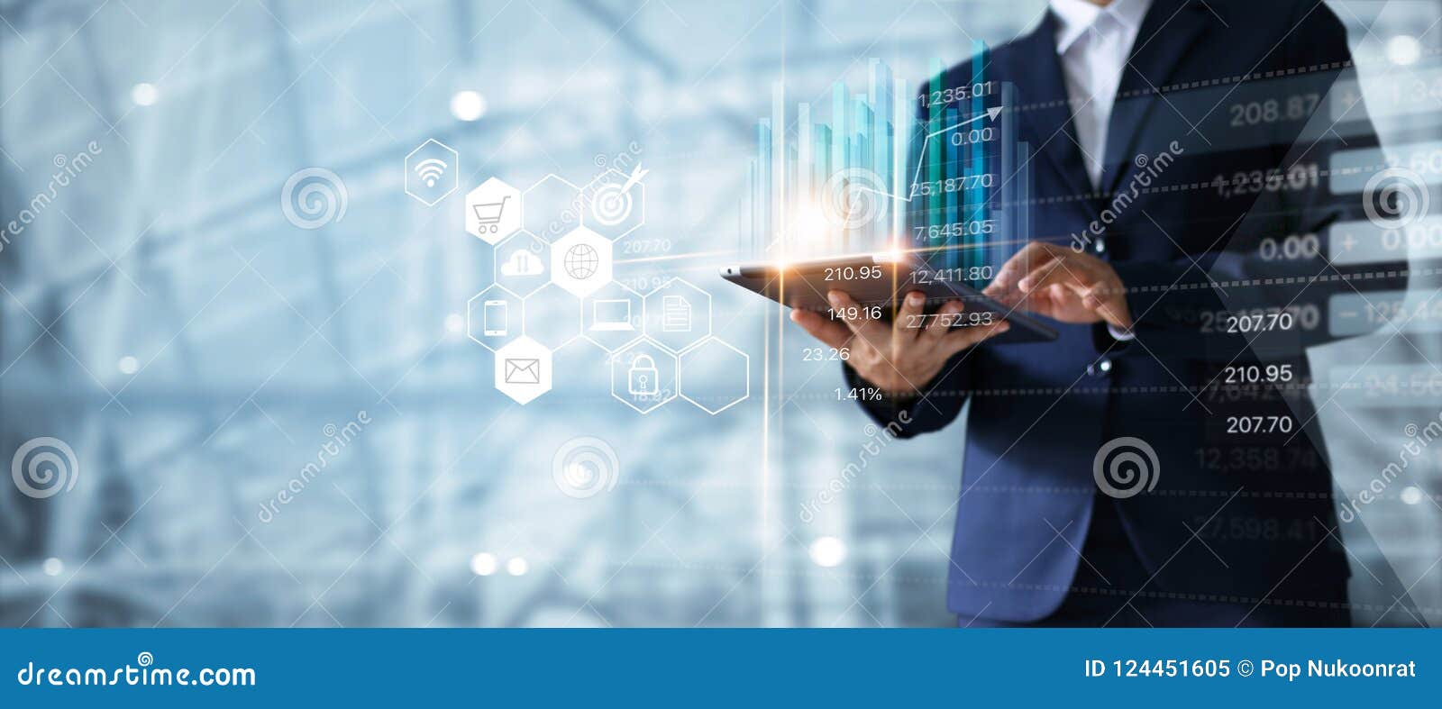 Businessman Using Tablet Analyzing Sales Data Growth Graph Stock Image ... Businessman Using Tablet Analyzing Sales Data Growth Graph Stock Image ...