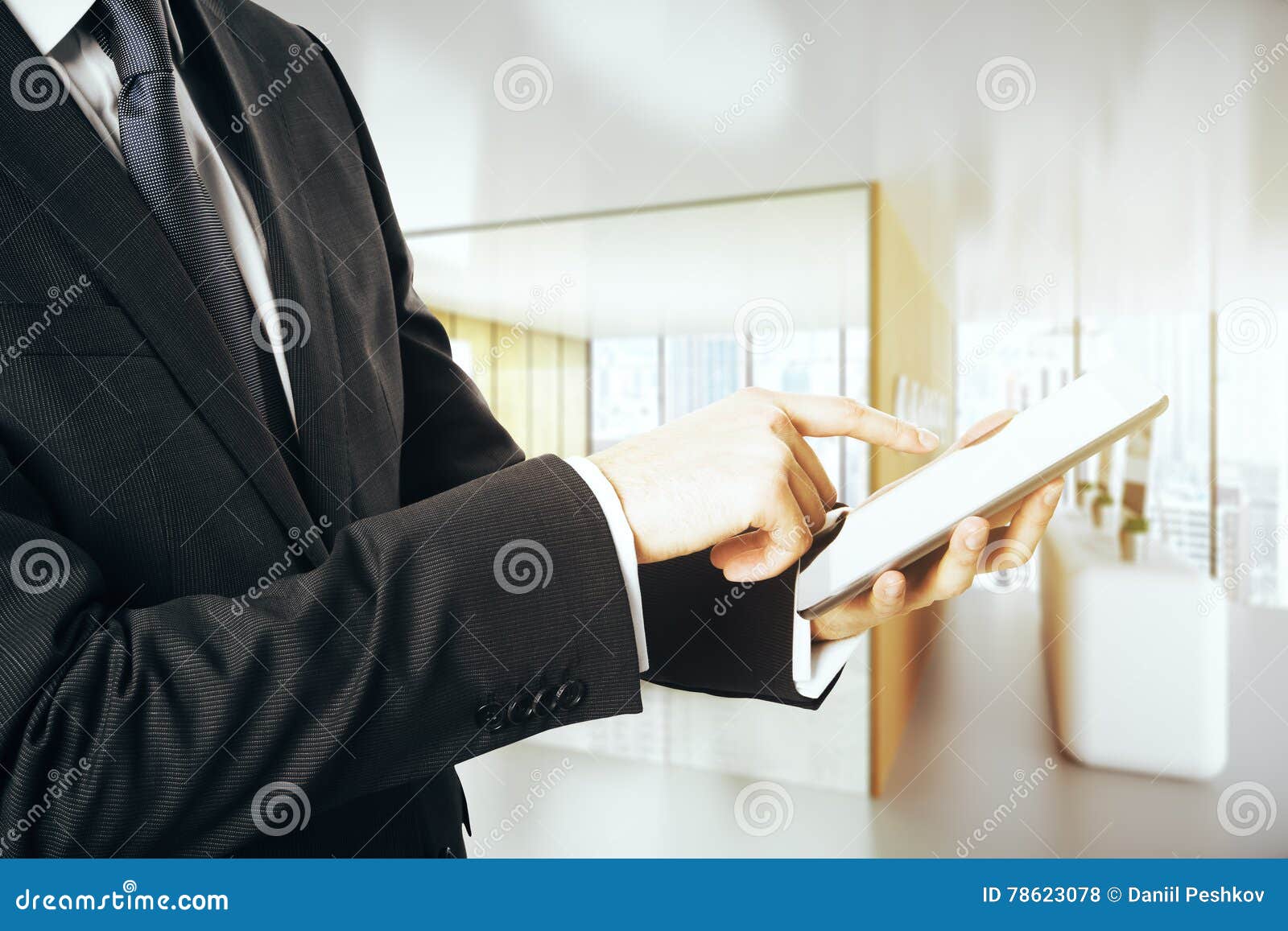 Businessman using tablet stock photo. Image of executive - 78623078