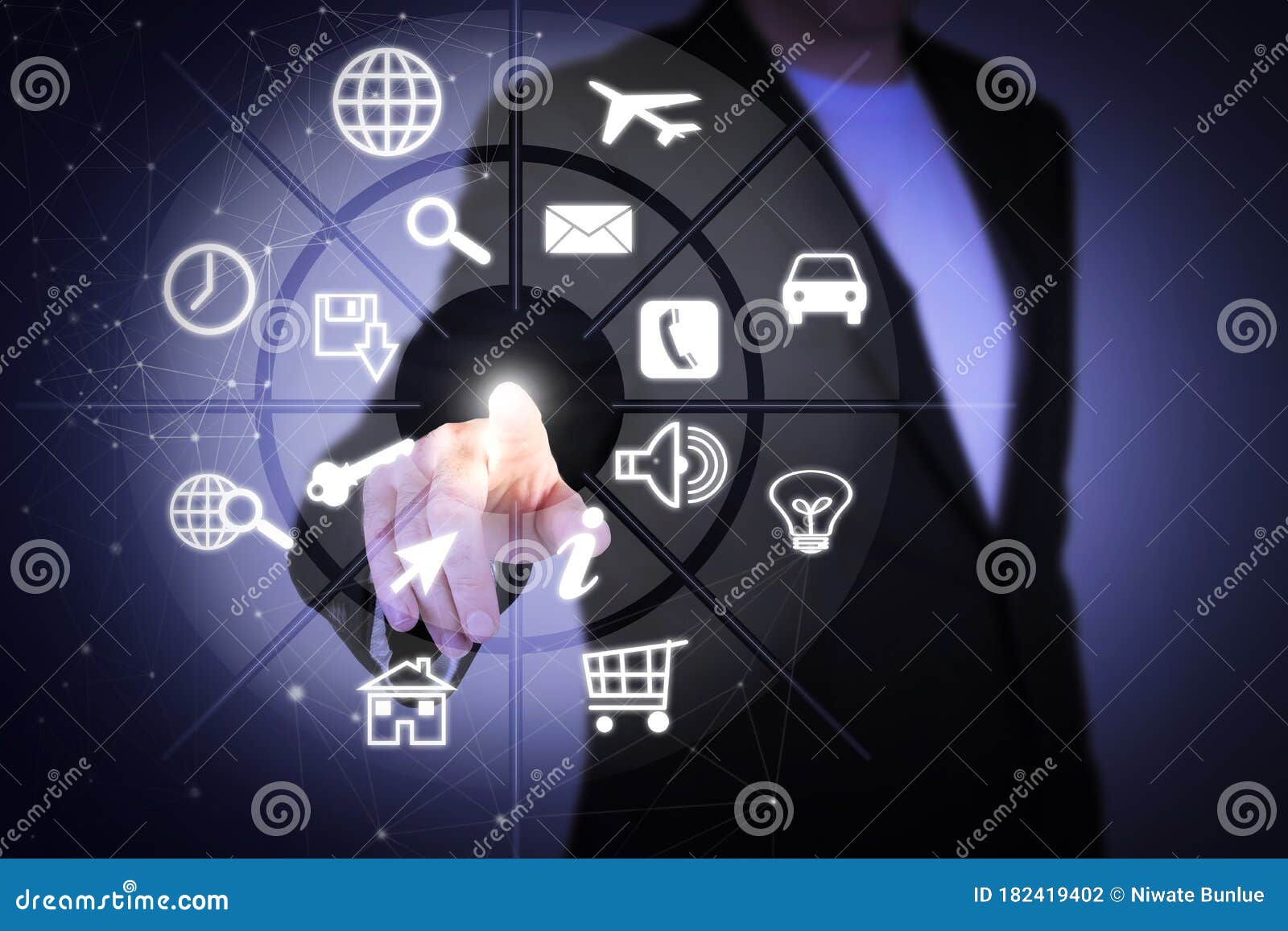 Businessman Using Technology Digital Connect of the Network Concept ...