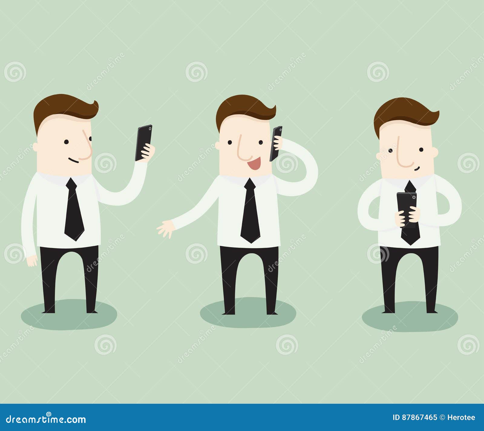 Businessman Using Telephone Stock Vector - Illustration of digital ...