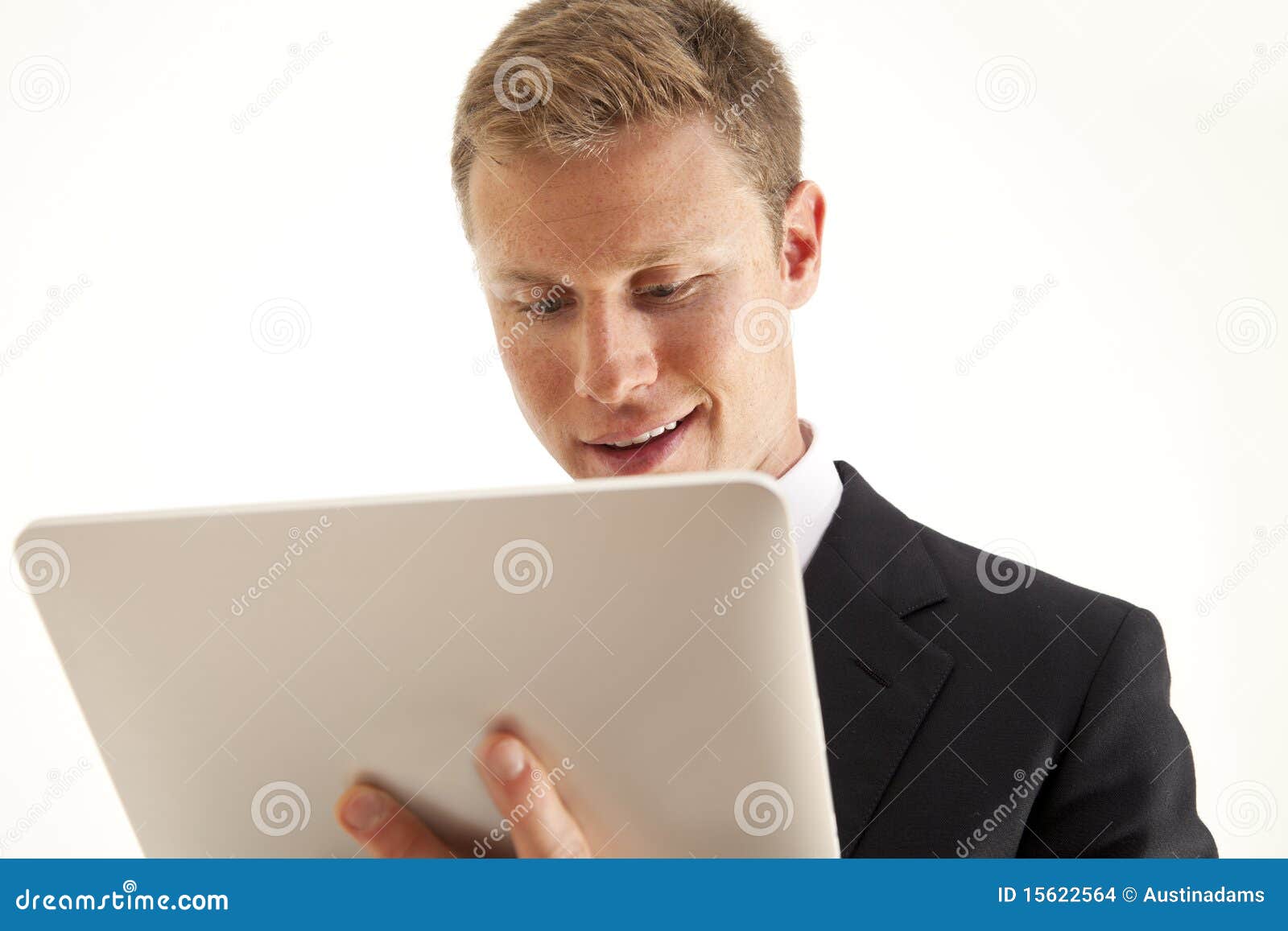 Businessman Using Touch Screen Tablet Computer Stock Photo - Image of ...