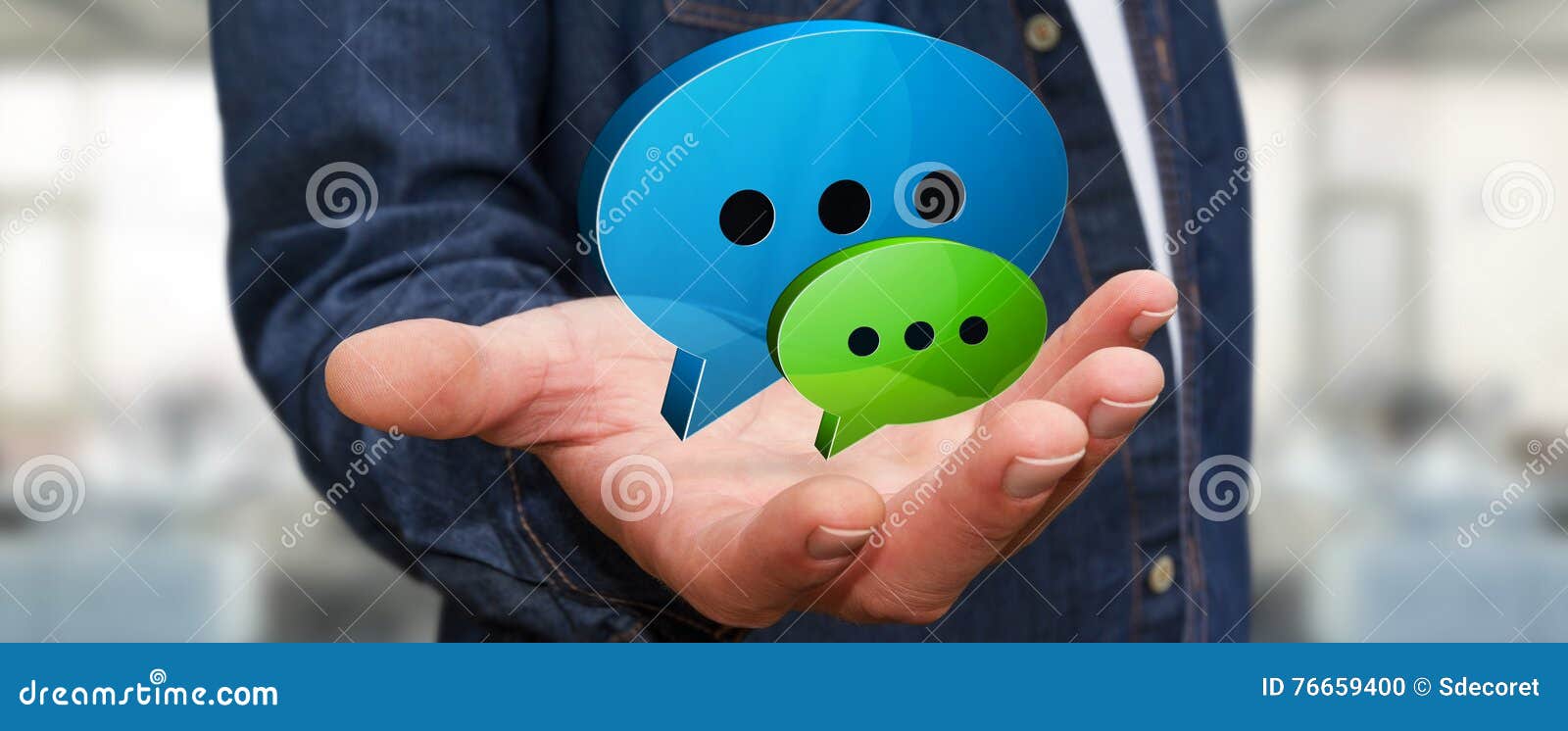 Businessman using web chat stock illustration. Illustration of ...