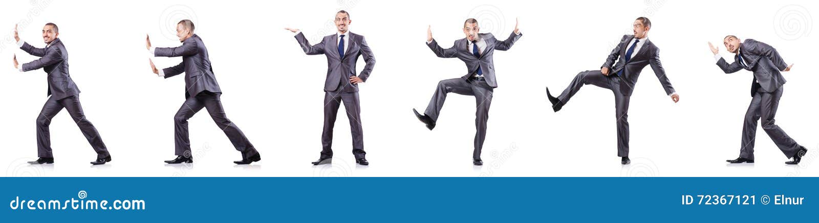 The Businessman in Various Poses Isolated on White Stock Image - Image ...