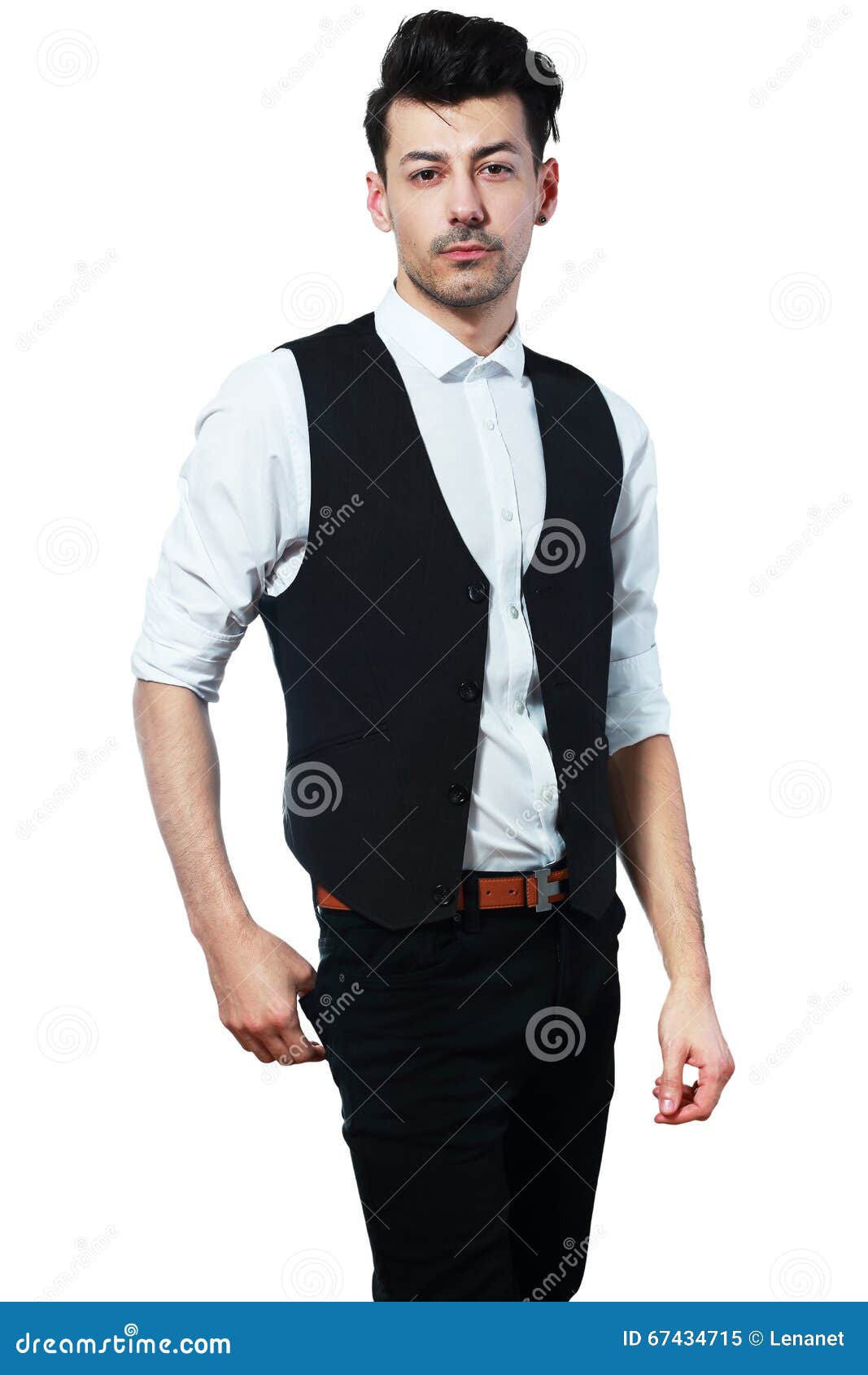 Businessman in vest stock image. Image of confidently - 67434715