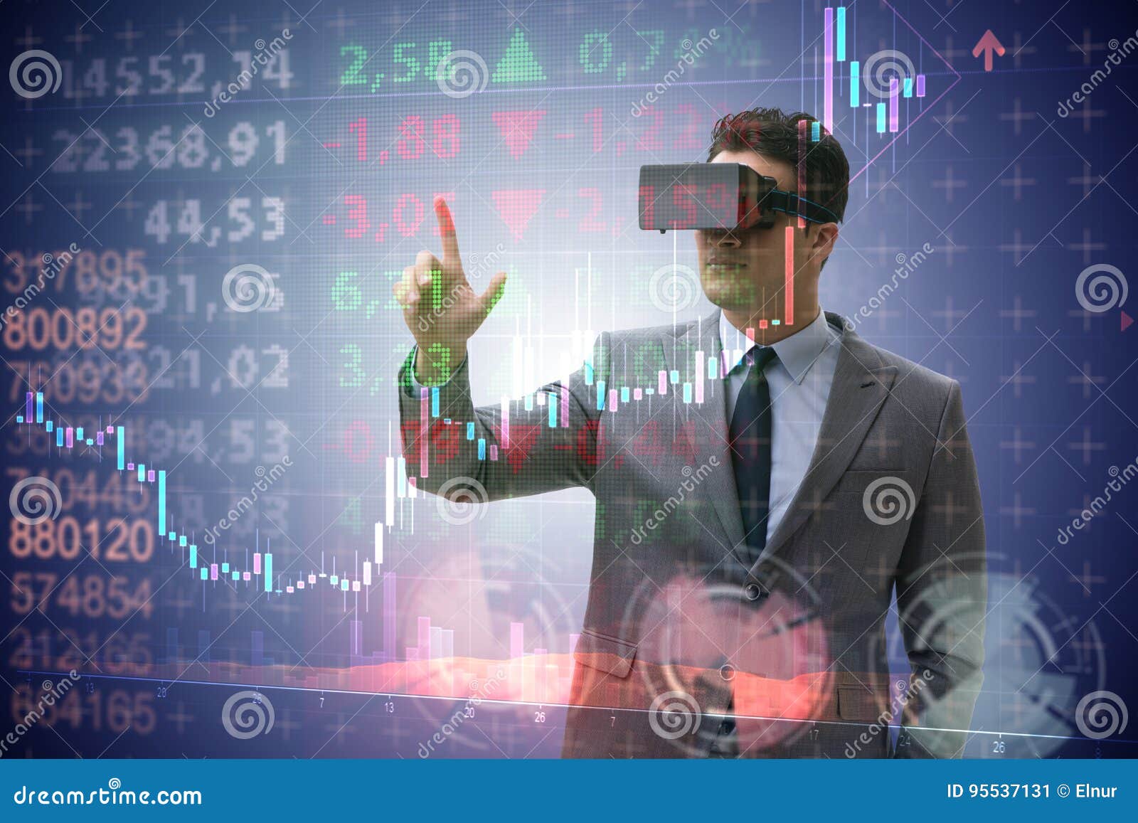 The Businessman in Virtual Reality Trading on Stock Market Stock Image ... The Businessman in Virtual Reality Trading on Stock Market Stock Image ...