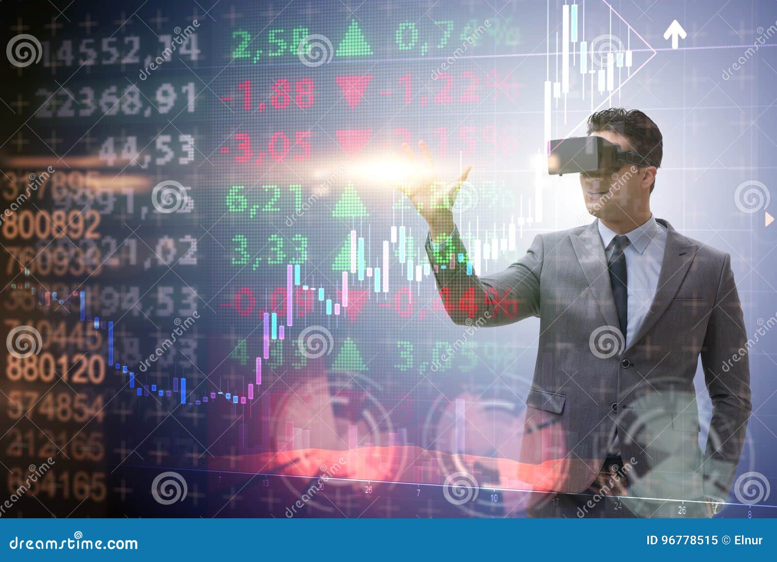 The Businessman in Virtual Reality Trading on Stock Market Stock Image ... The Businessman in Virtual Reality Trading on Stock Market Stock Image ...