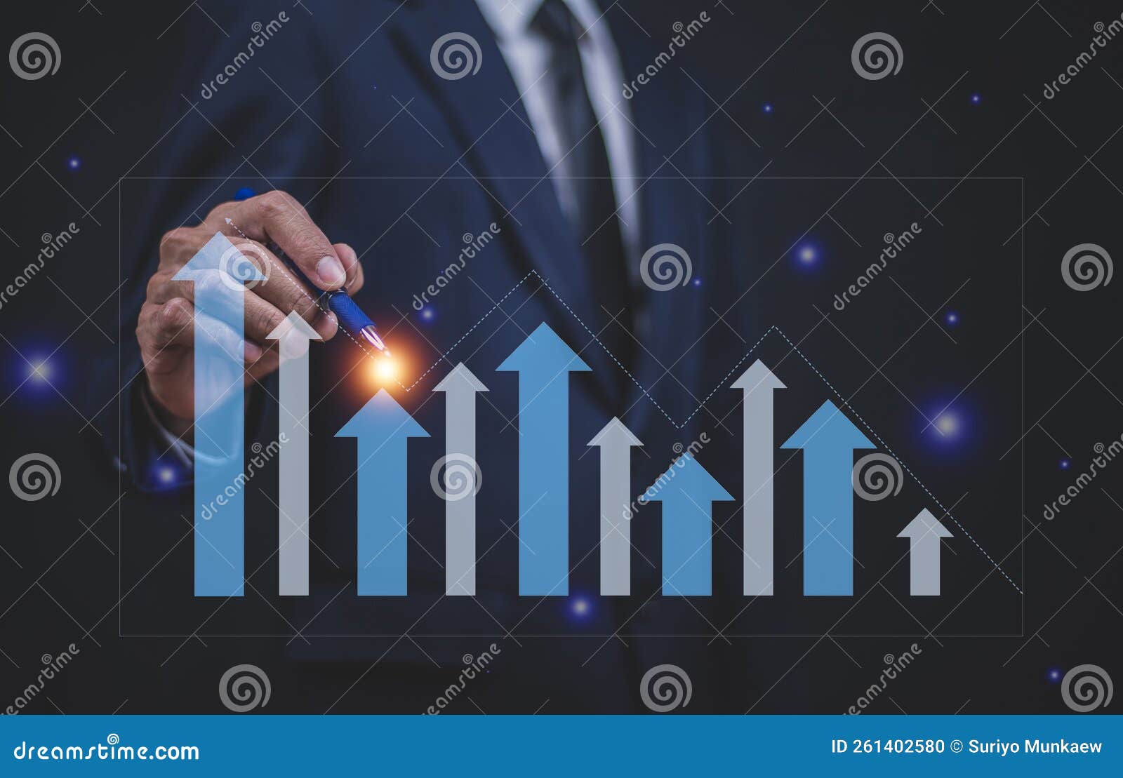 Businessman Visual Screen Business Development To Success and Growing ...