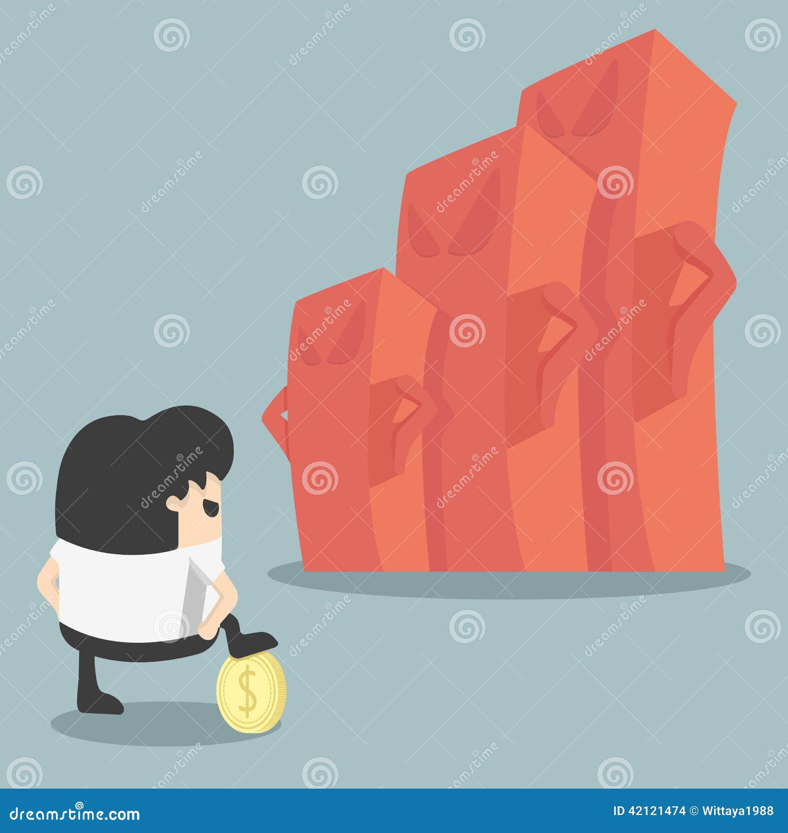 Businessman vs chart stock vector. Illustration of report - 42121474
