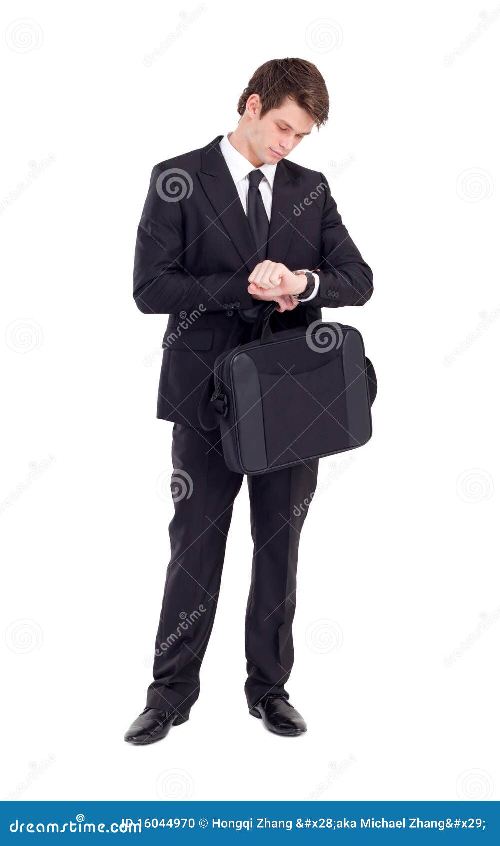 Businessman waiting stock photo. Image of length, briefcase - 16044970