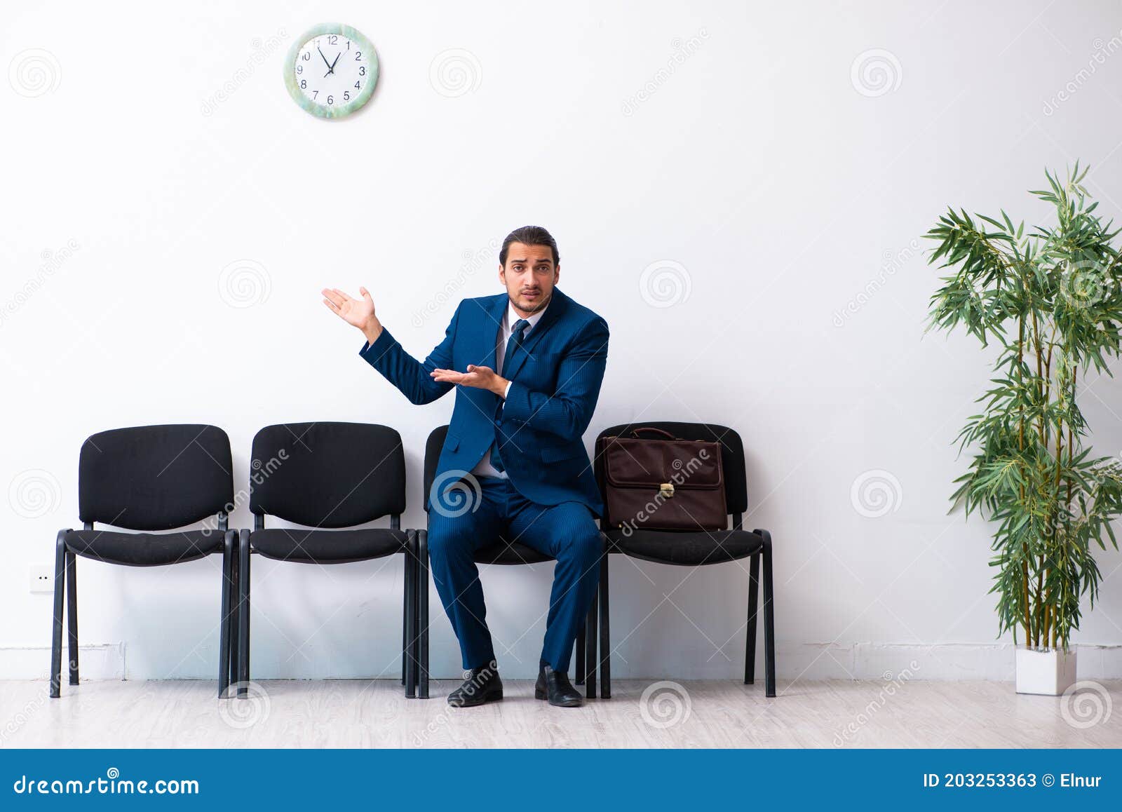 Young Businessman Waiting for an Interview at Hall Stock Image - Image ...