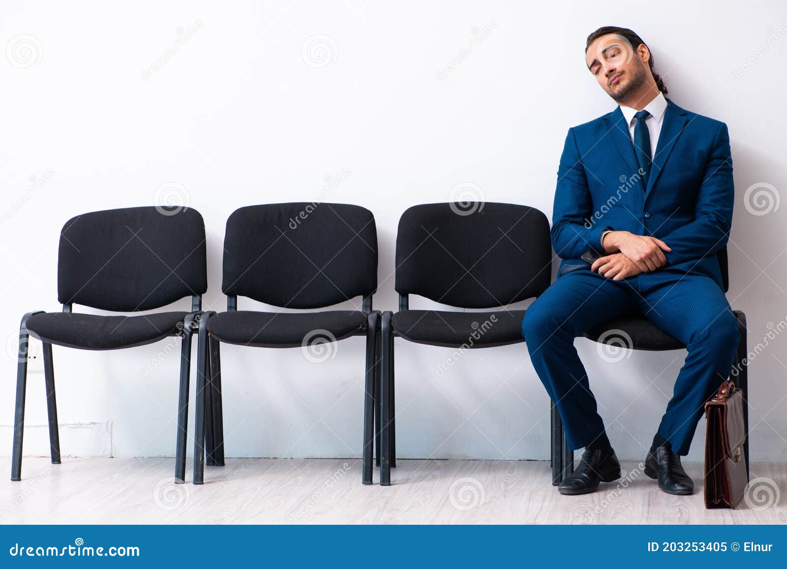 Young Businessman Waiting for an Interview at Hall Stock Image - Image ...
