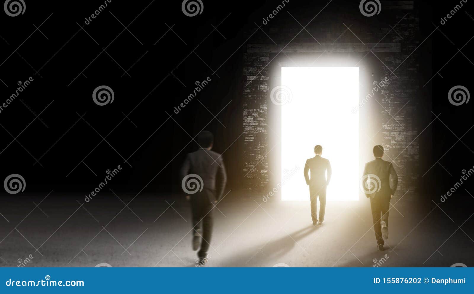 Businessman Walk in Dark Room Looking Outside Stock Photo - Image of ...