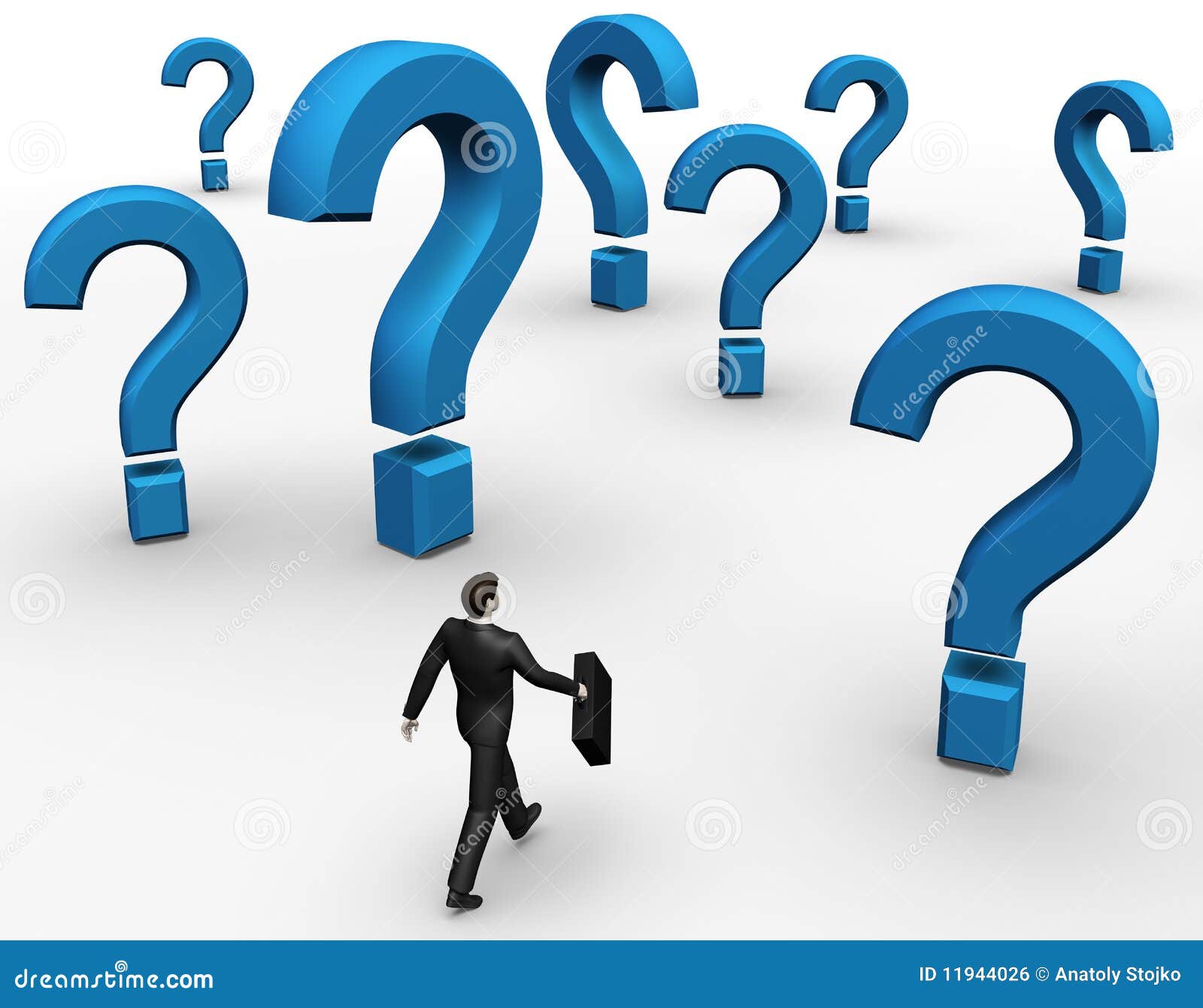 Businessman Walk in Question Signs Stock Illustration - Illustration of ...