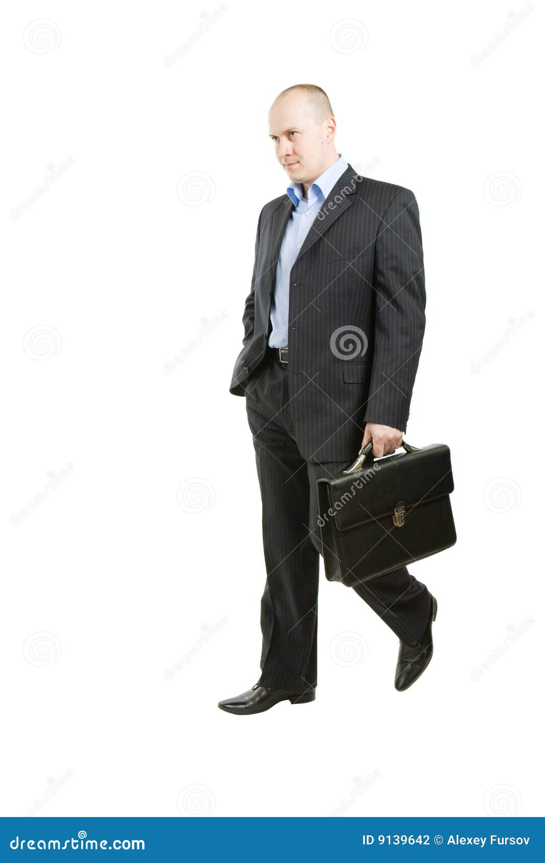 Businessman walking stock photo. Image of briefcase, business - 9139642