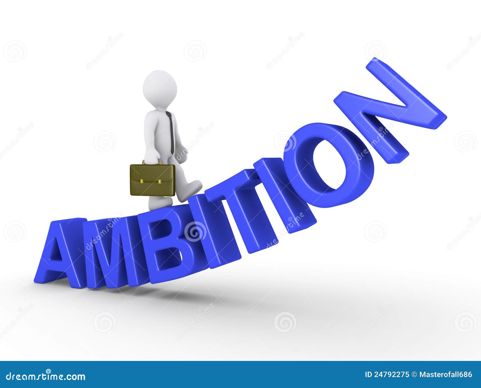 Businessman Walking on Ambition Stock Illustration - Illustration of ...