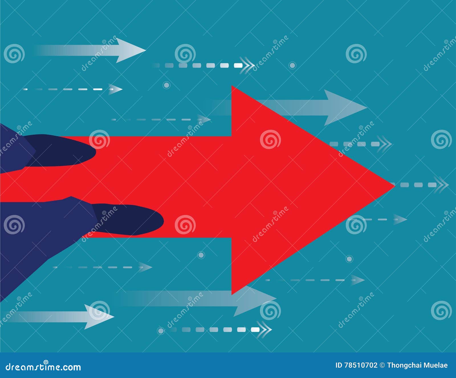 Businessman Walking by the Arrow Forward. Forward Business As Pl Stock ...