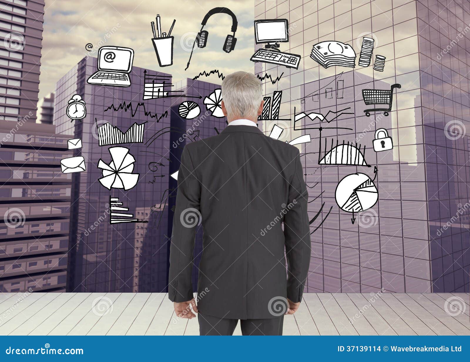 Businessman Walking Away from Camera Stock Photo - Image of building ...