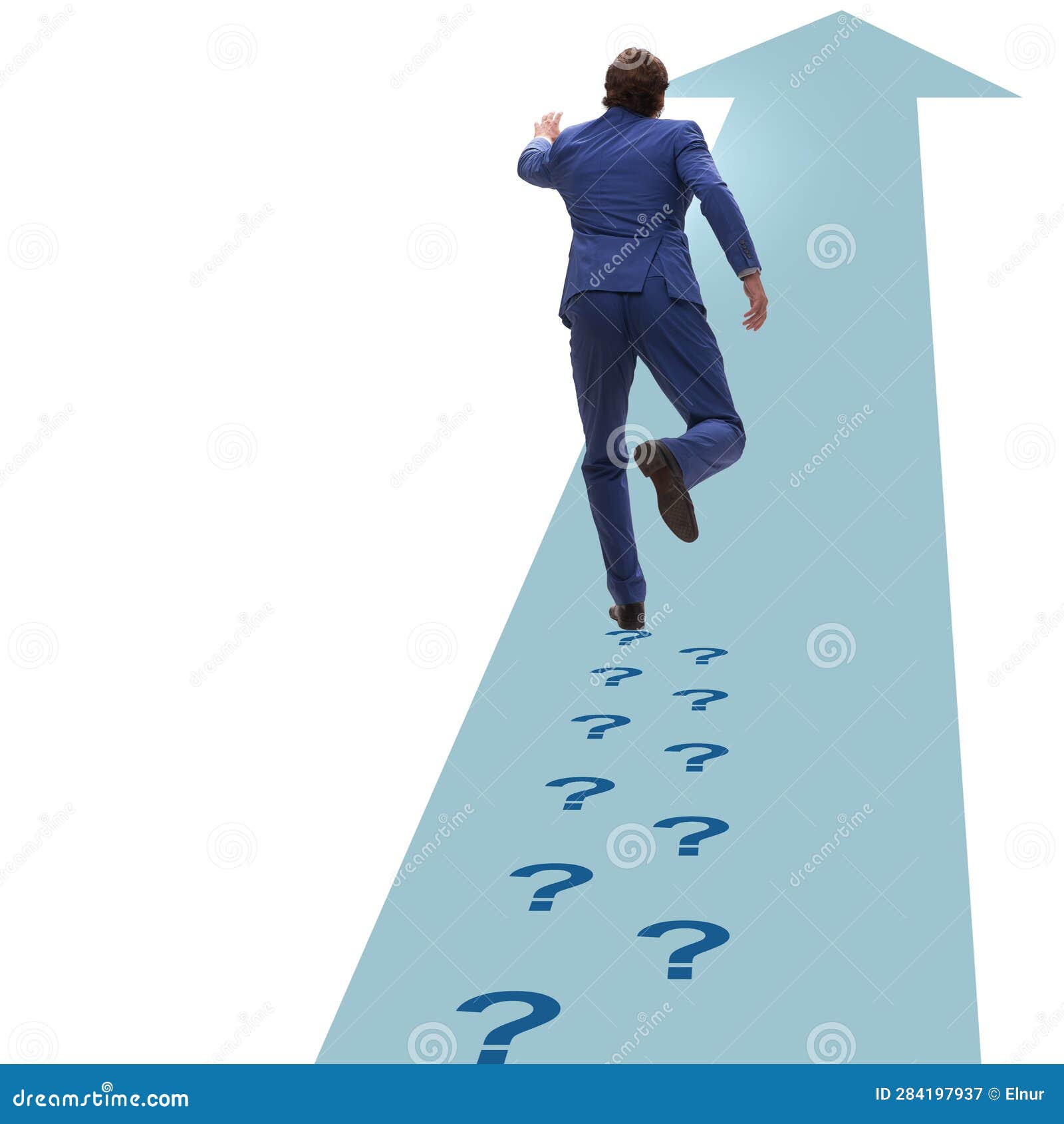 Businessman Walking Away on Question Footpath Stock Image - Image of ...