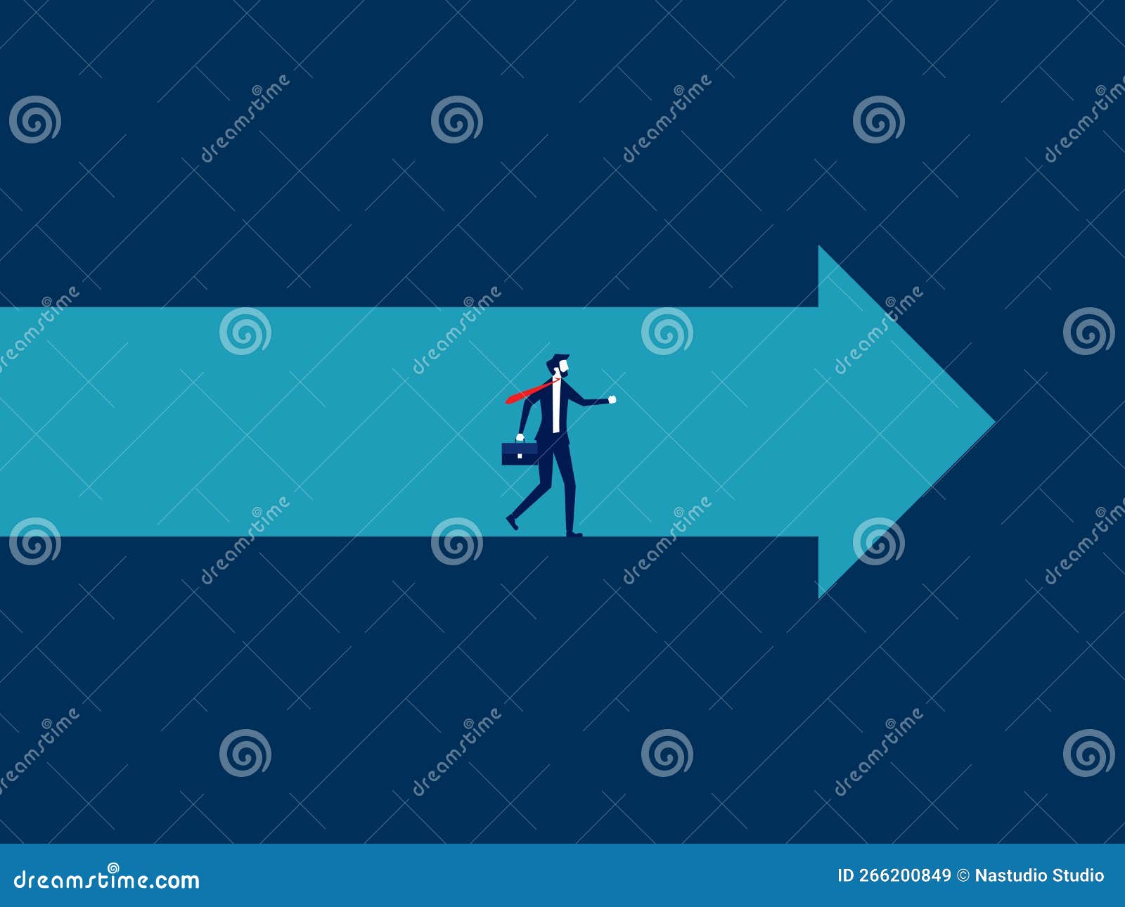 Businessman Walking in a Cave with Arrows Leading the Way. Career ...