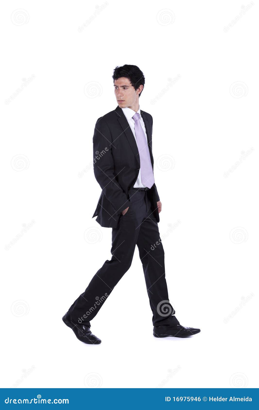 Businessman Walking and Looking Back Stock Photo - Image of caucasian ...