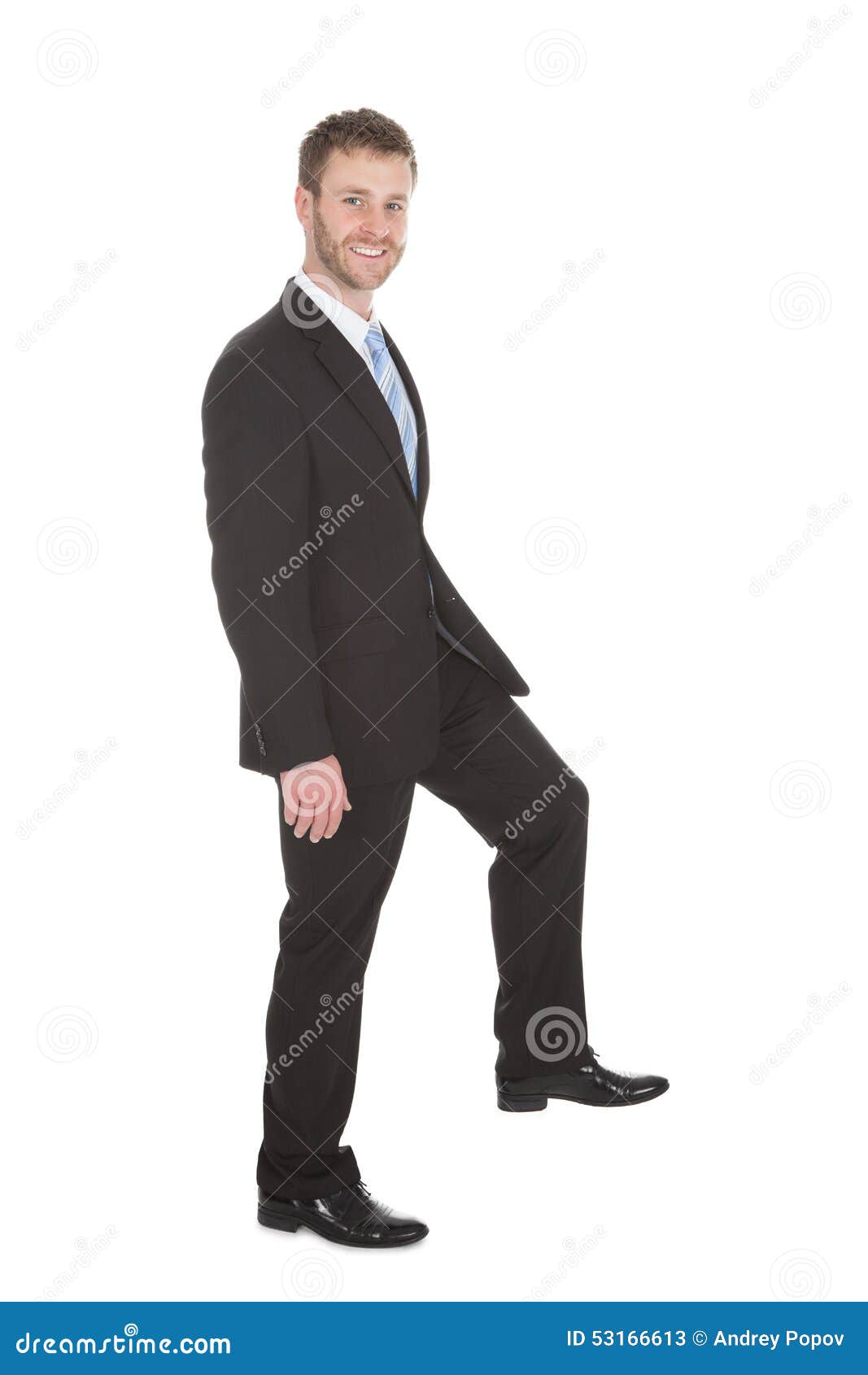 Businessman Walking Over White Background Stock Image - Image of ...