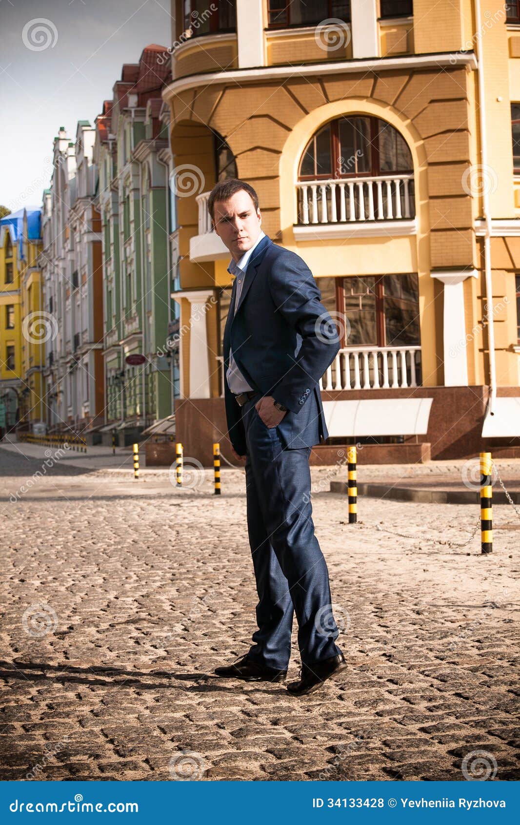 Businessman Walking on Paving Road Stock Photo - Image of male, career ...