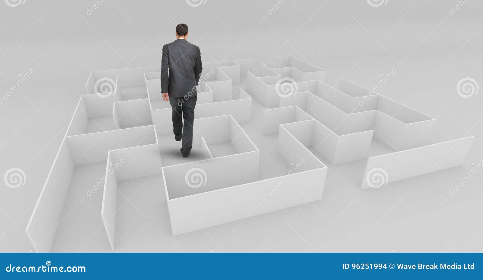 Businessman Walking through Small Maze Stock Illustration ...
