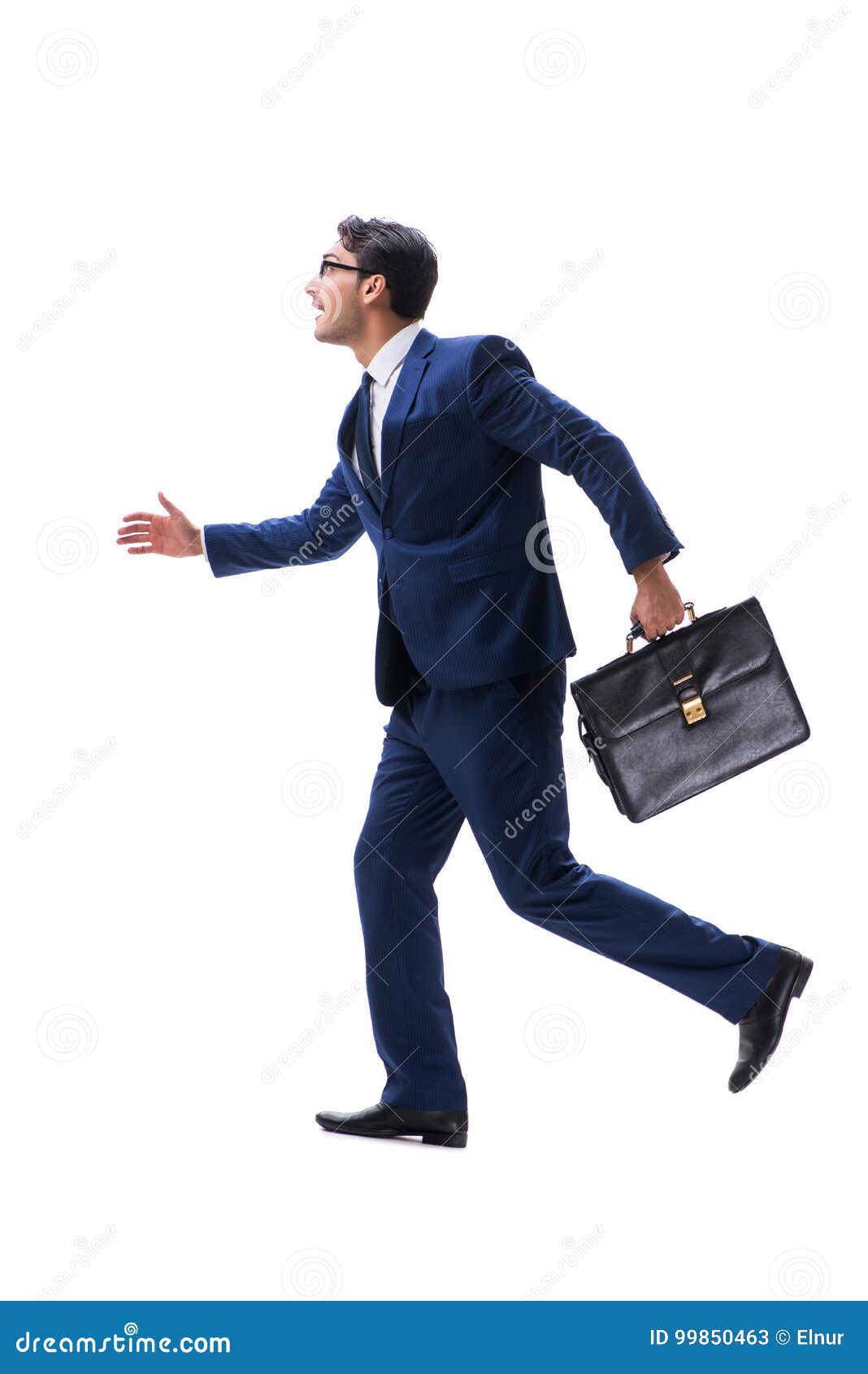 Businessman Walking Standing Side View Isolated on White Backgro Stock ...